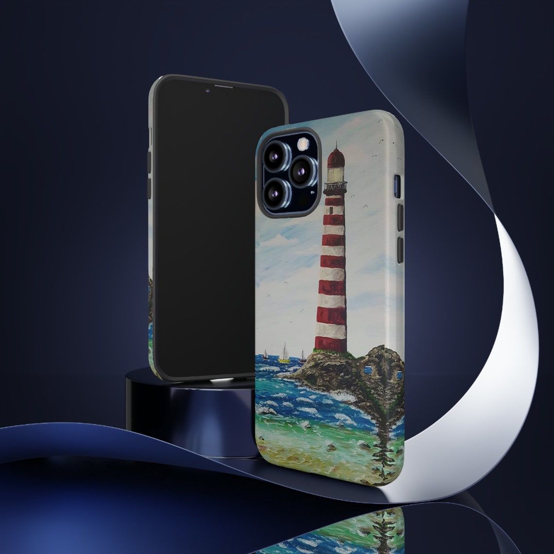 Tough Case, Phone Case, Beach, Lighthouse, Love Lighthouse, Ocean Waves ...