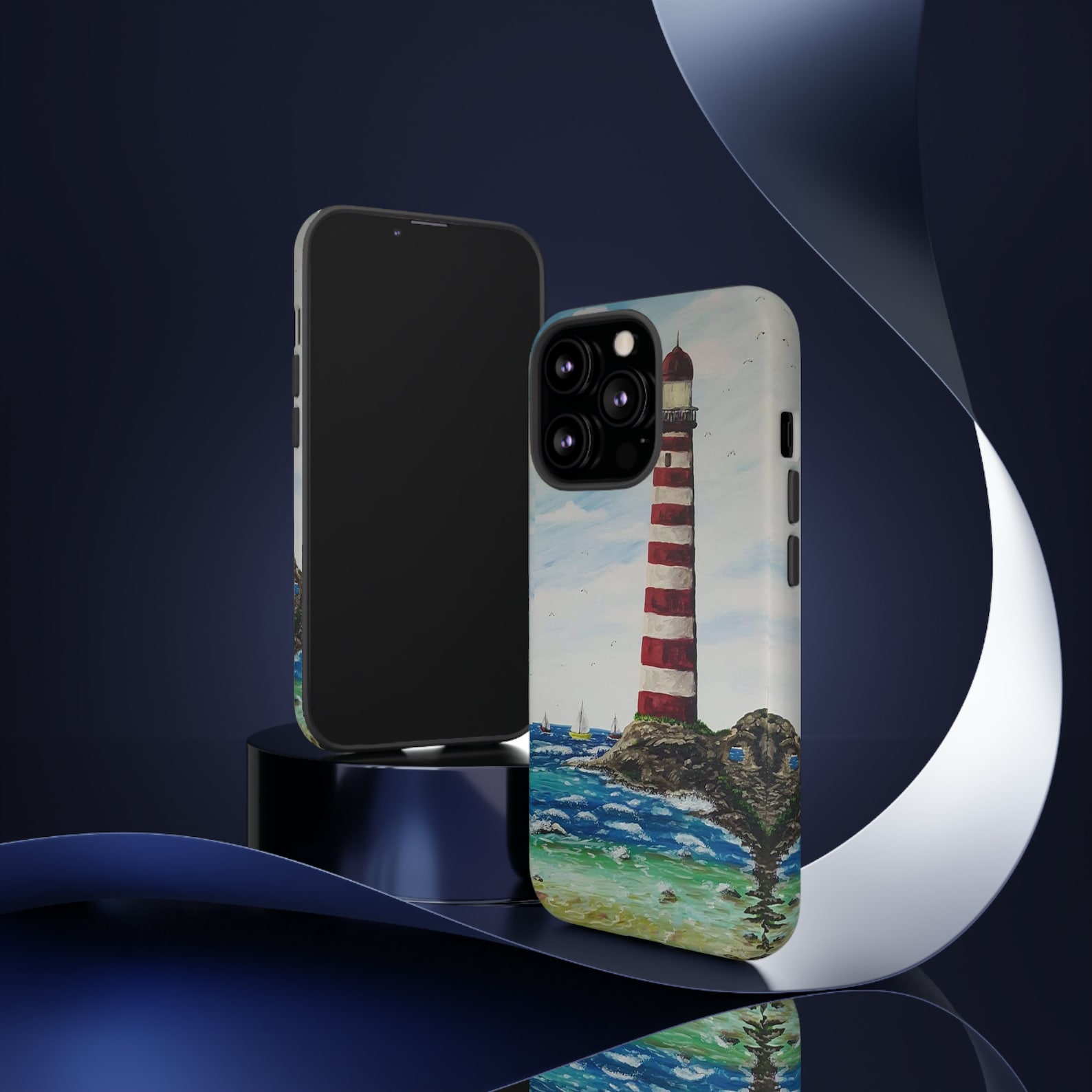 Tough Case, Phone Case, Beach, Lighthouse, Love Lighthouse, Ocean Waves ...