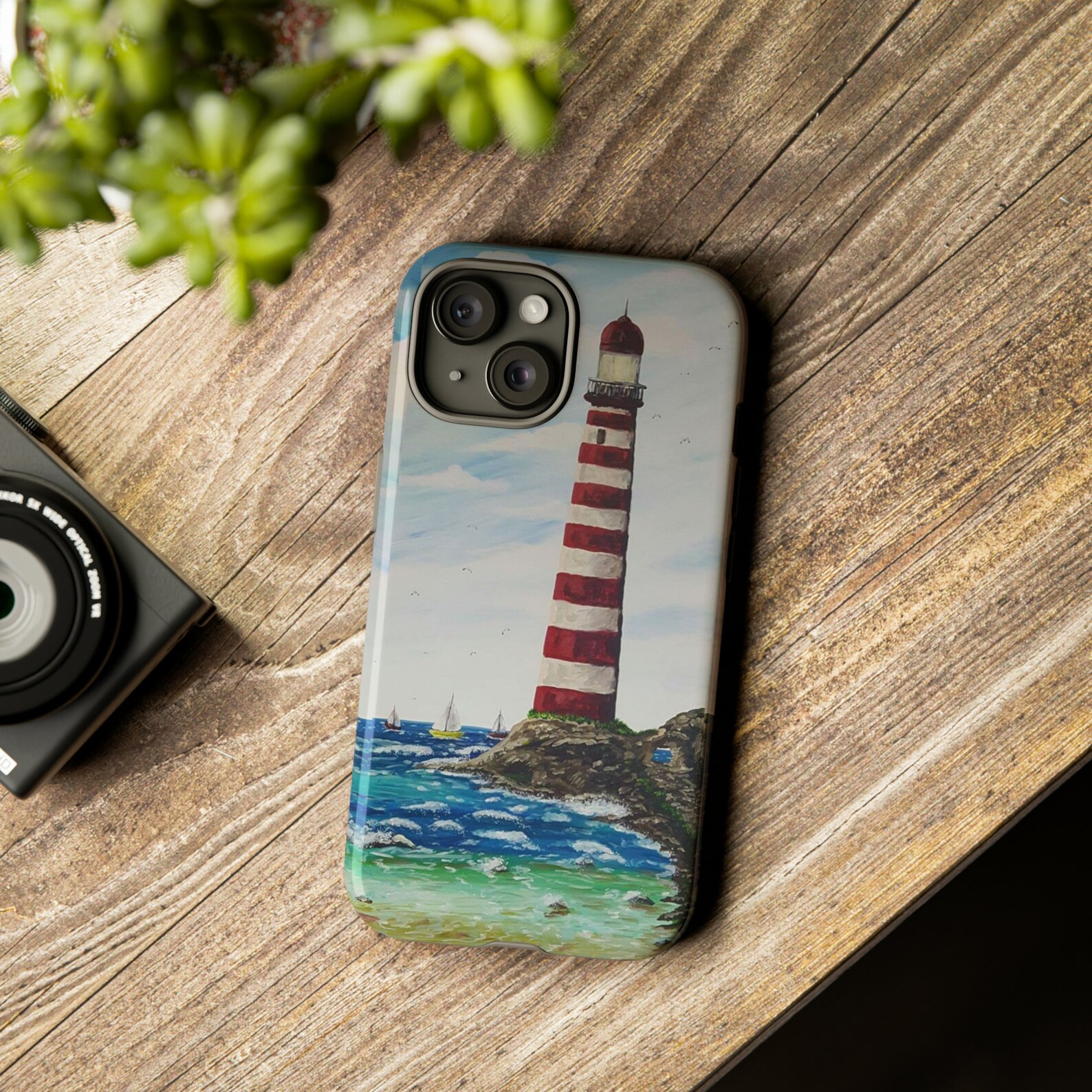 Tough Case, Phone Case, Beach, Lighthouse, Love Lighthouse, Ocean Waves ...