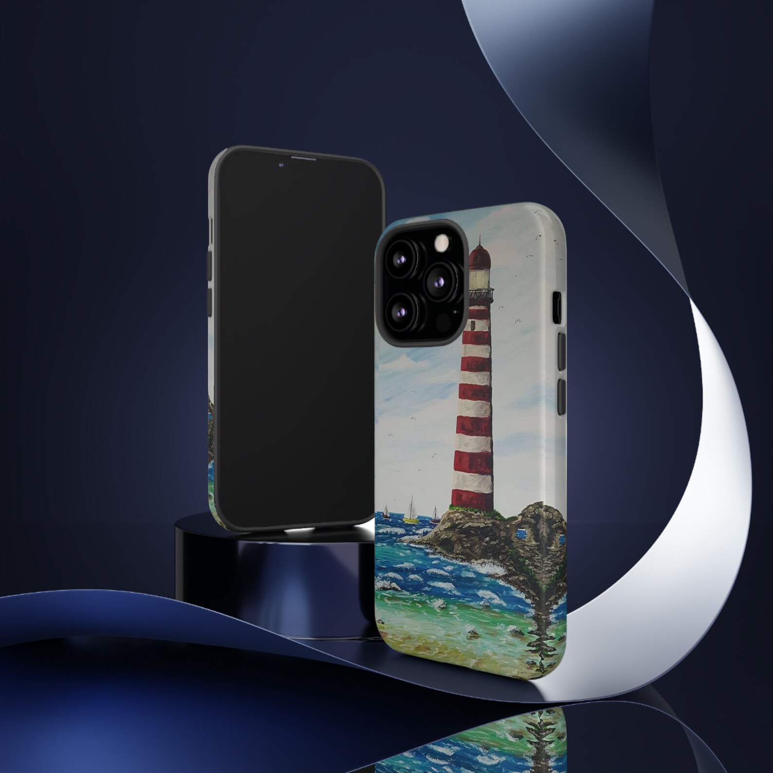 Tough Case, Phone Case, Beach, Lighthouse, Love Lighthouse, Ocean Waves ...