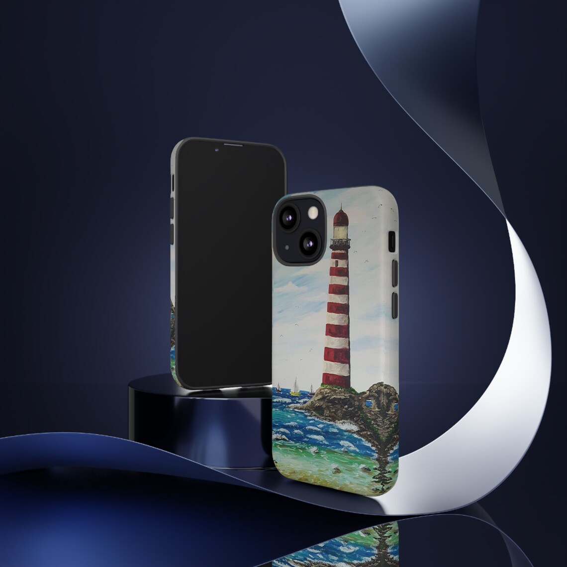 Tough Case, Phone Case, Beach, Lighthouse, Love Lighthouse, Ocean Waves ...