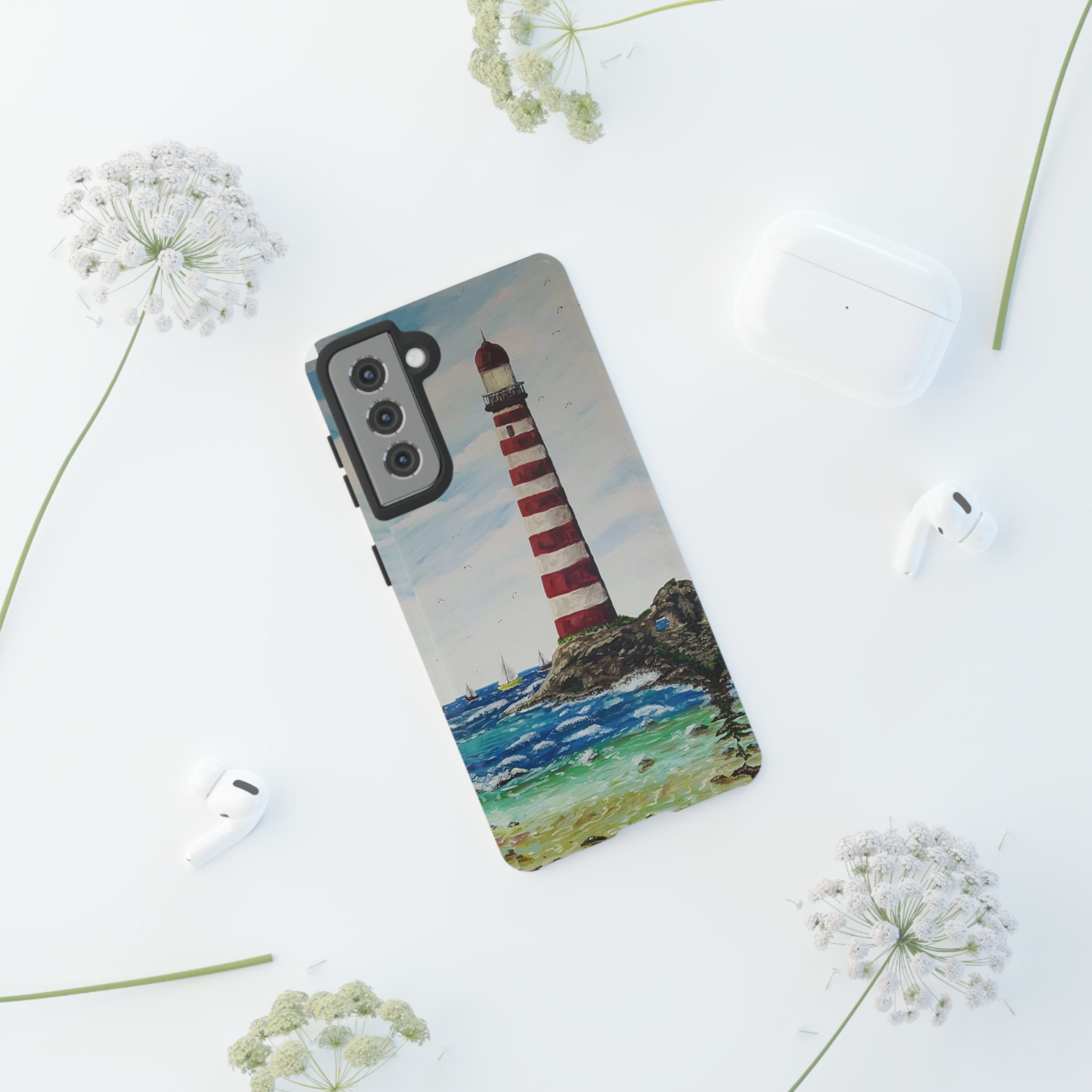 Tough Case, Phone Case, Beach, Lighthouse, Love Lighthouse, Ocean Waves ...