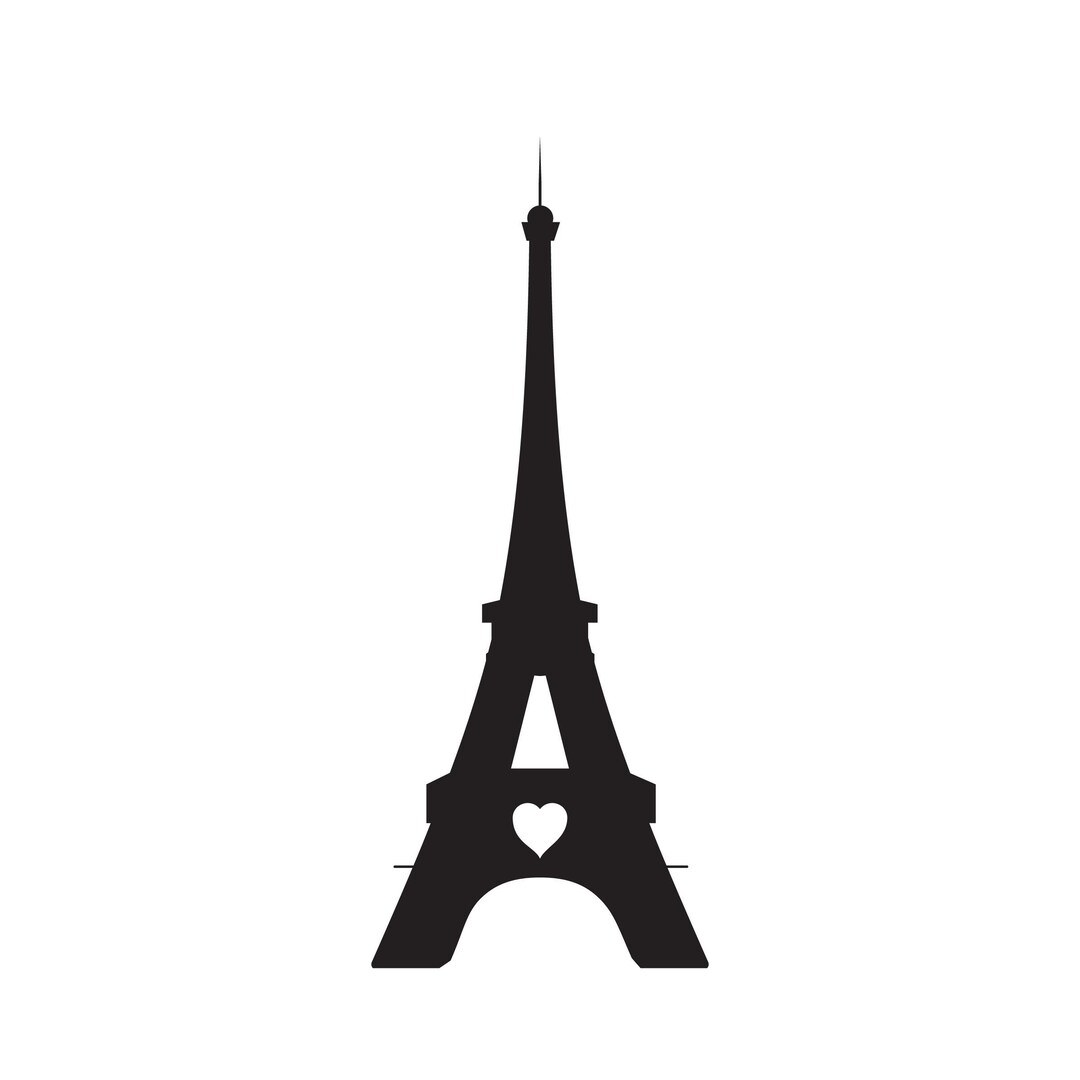 Eiffel Tower Decal Sticker With Heart - Etsy