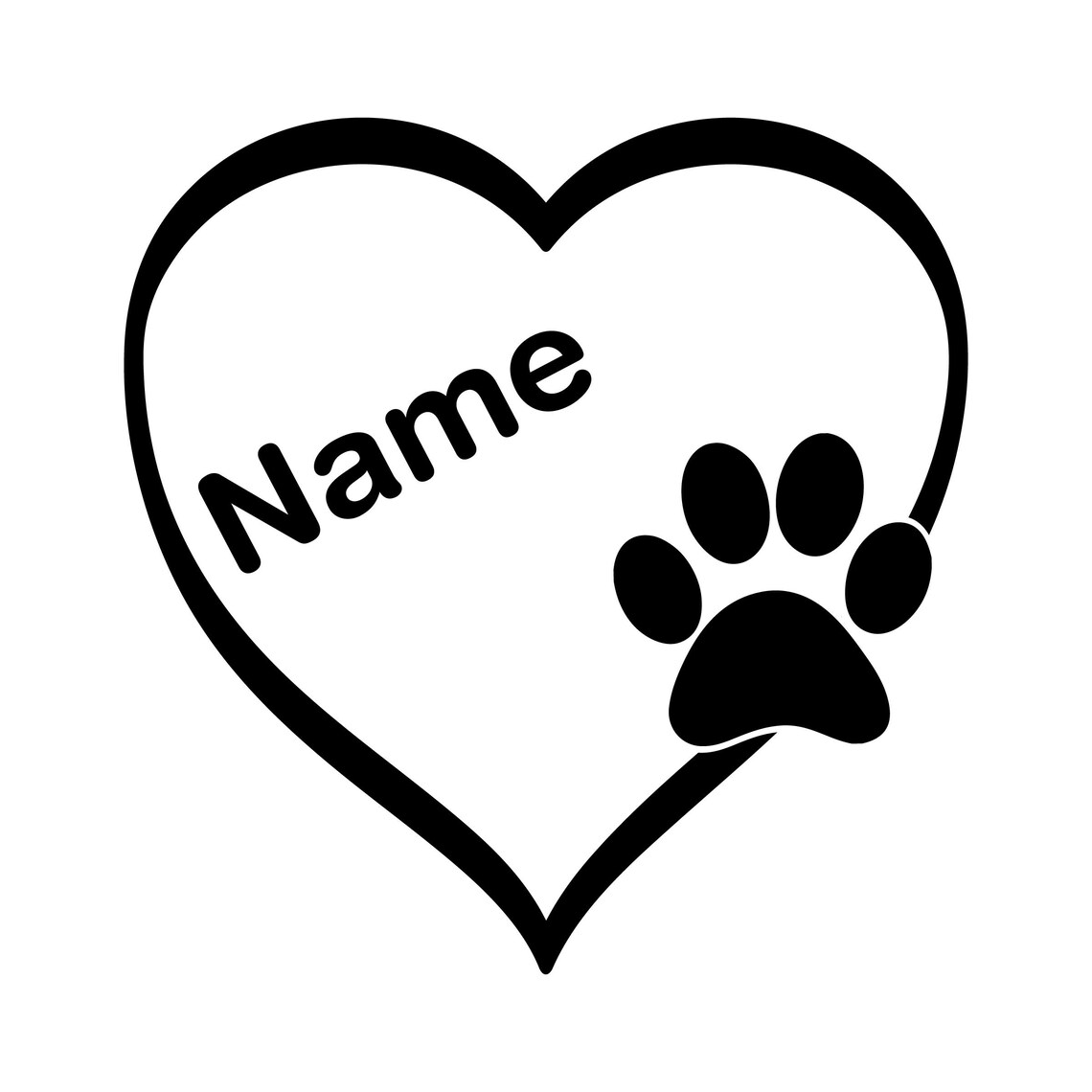 Dog Heart Decal With Customer Name Vinyl Sticker | Etsy