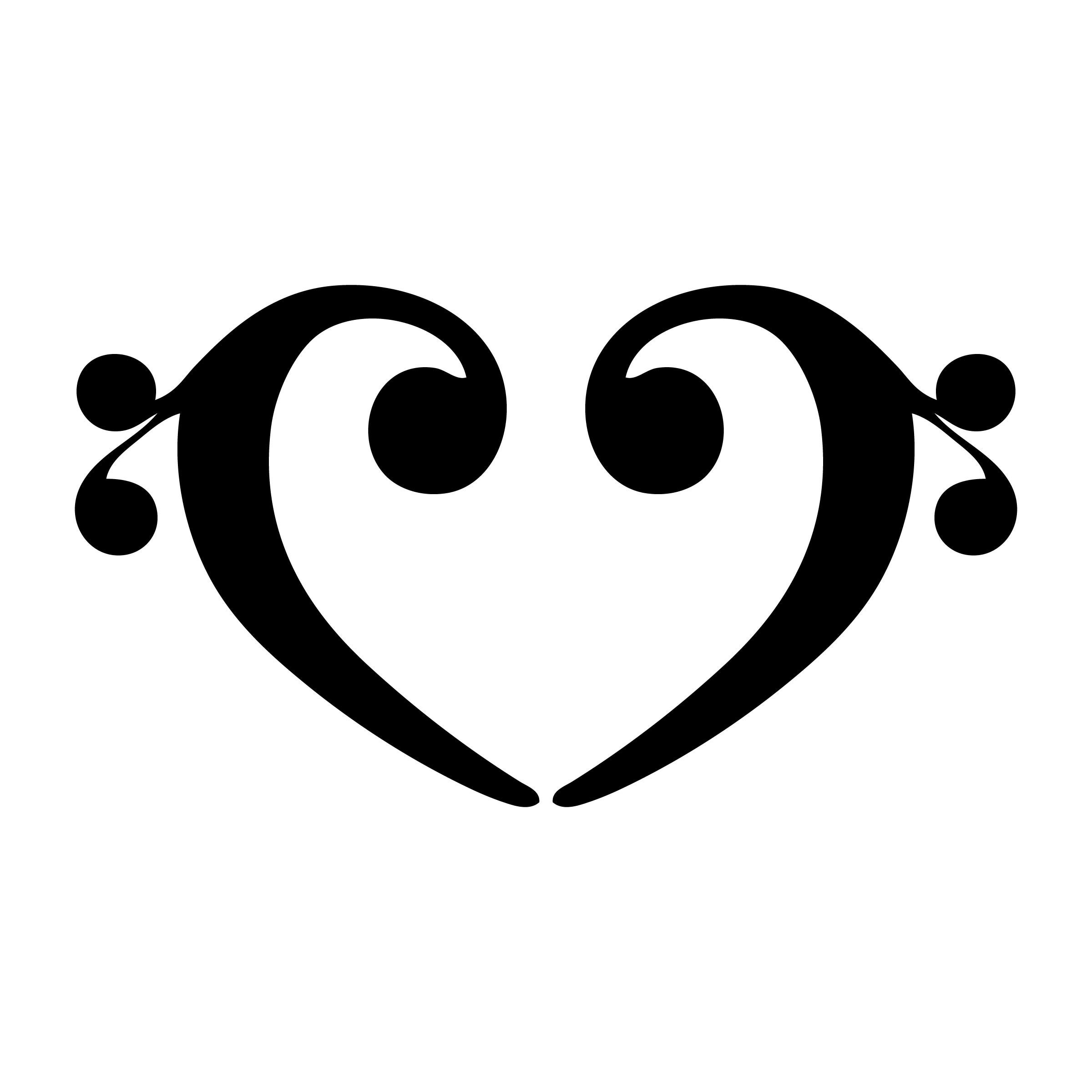 Bass Clef Heart Decal Sticker - Etsy