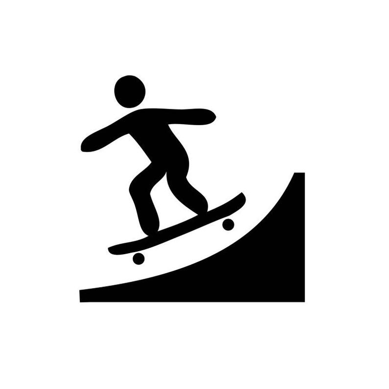 Skateboard Vinyl Decal With Ramp Sticker - Etsy