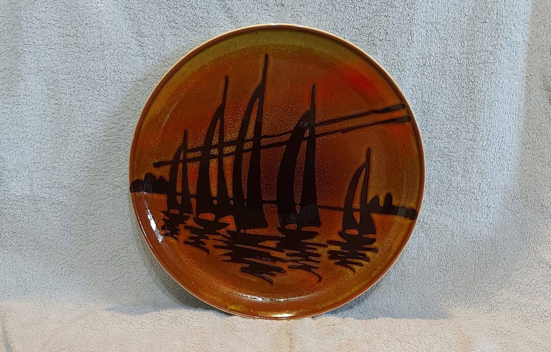A Stunning Large Poole Pottery Aegean Boat Plate /charger - Etsy