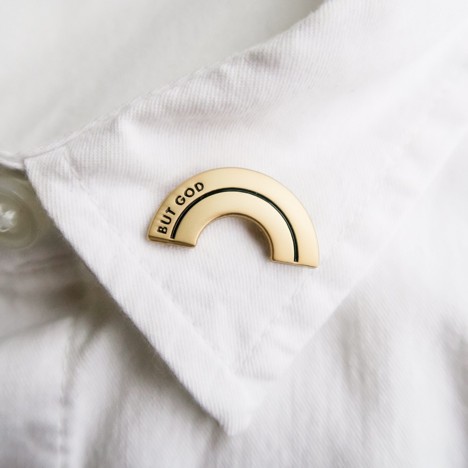 Enamel Pin // but God Pin // Matte Gold Black // Christian Pin - Etsy
