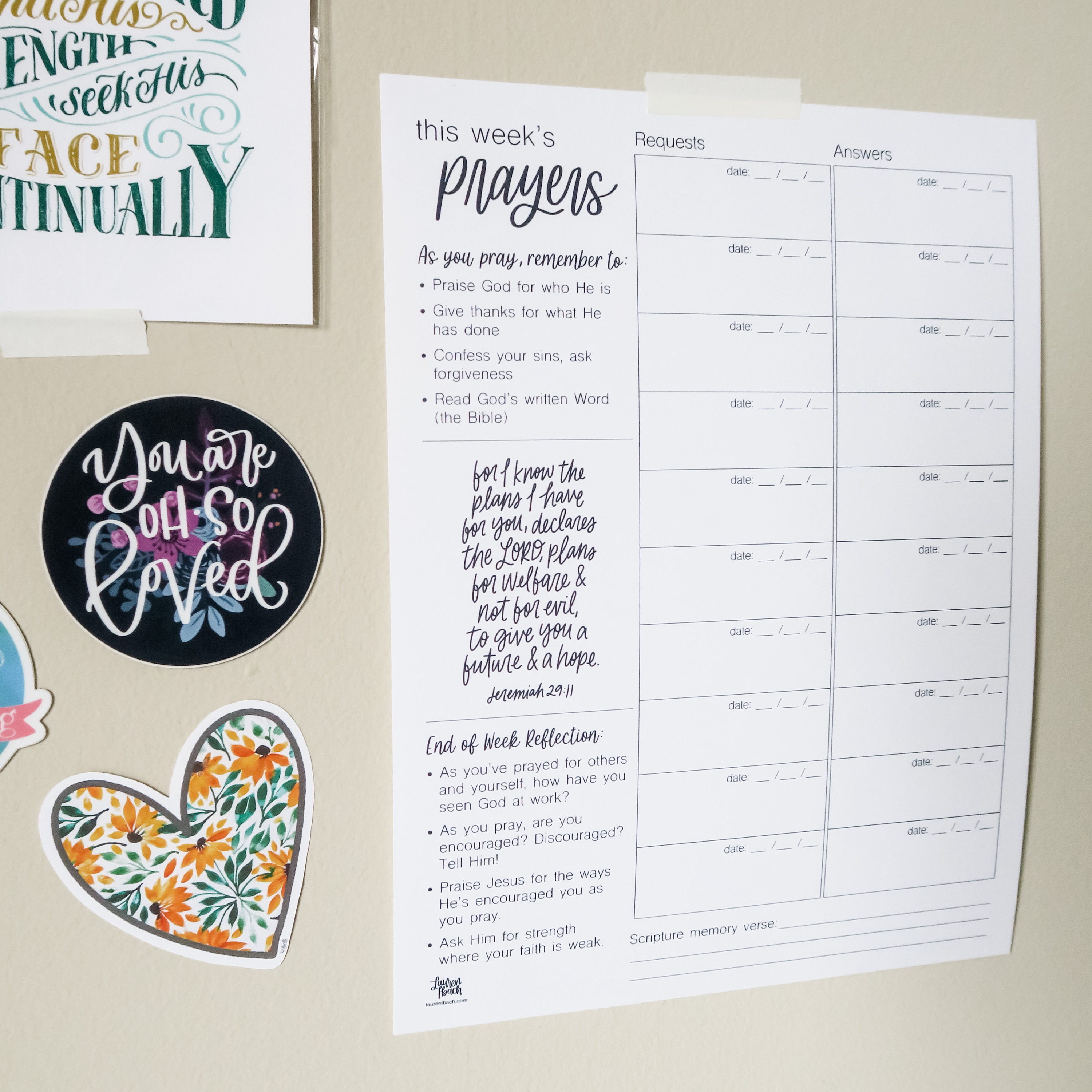 Printable Weekly Prayer Guides // 10 Weeks of Prayer // Daily - Etsy