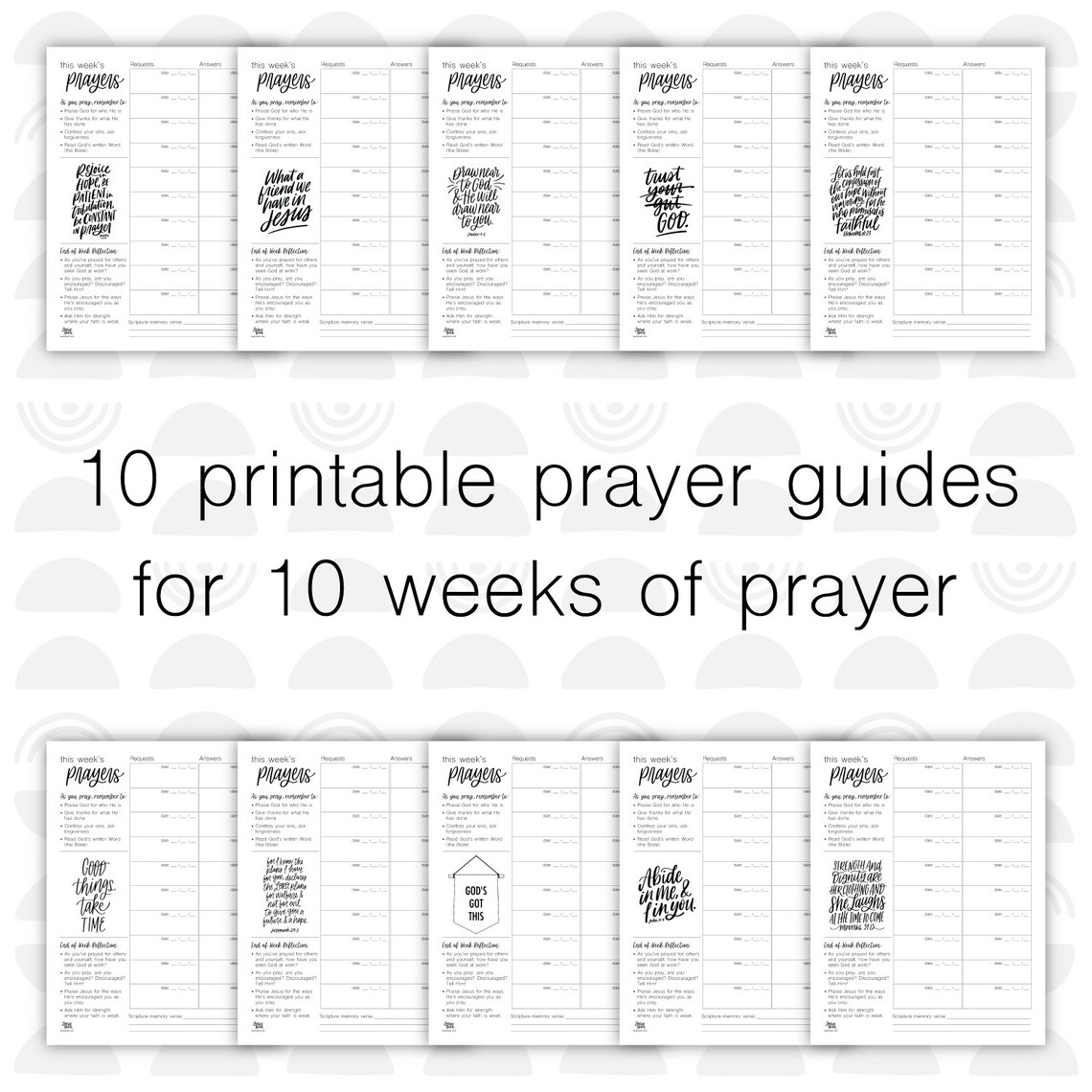 Printable Weekly Prayer Guides // 10 weeks of prayer // daily | Etsy