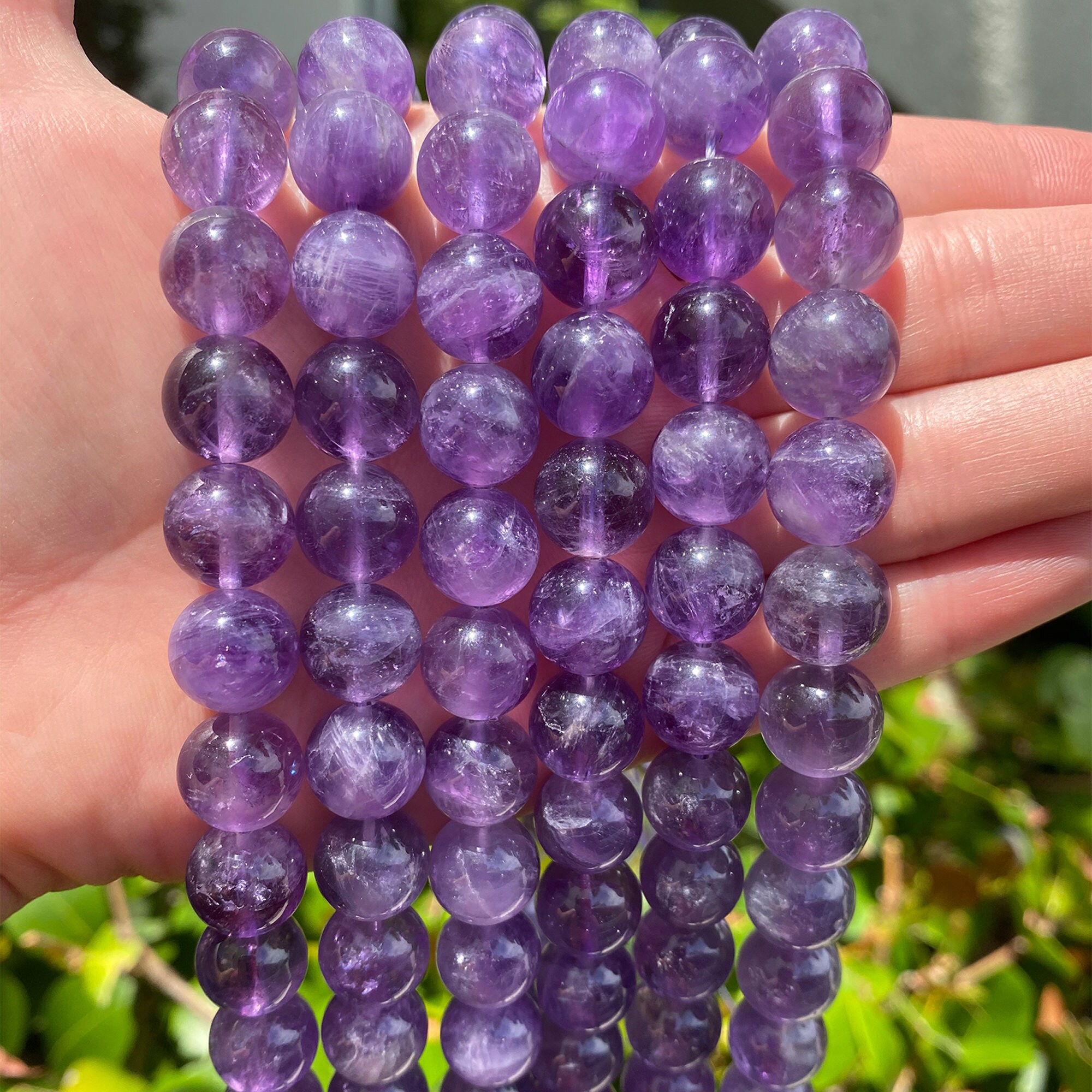 Purple Amethyst Beads | Grade A | Round Natural Gemstone Loose Beads ...