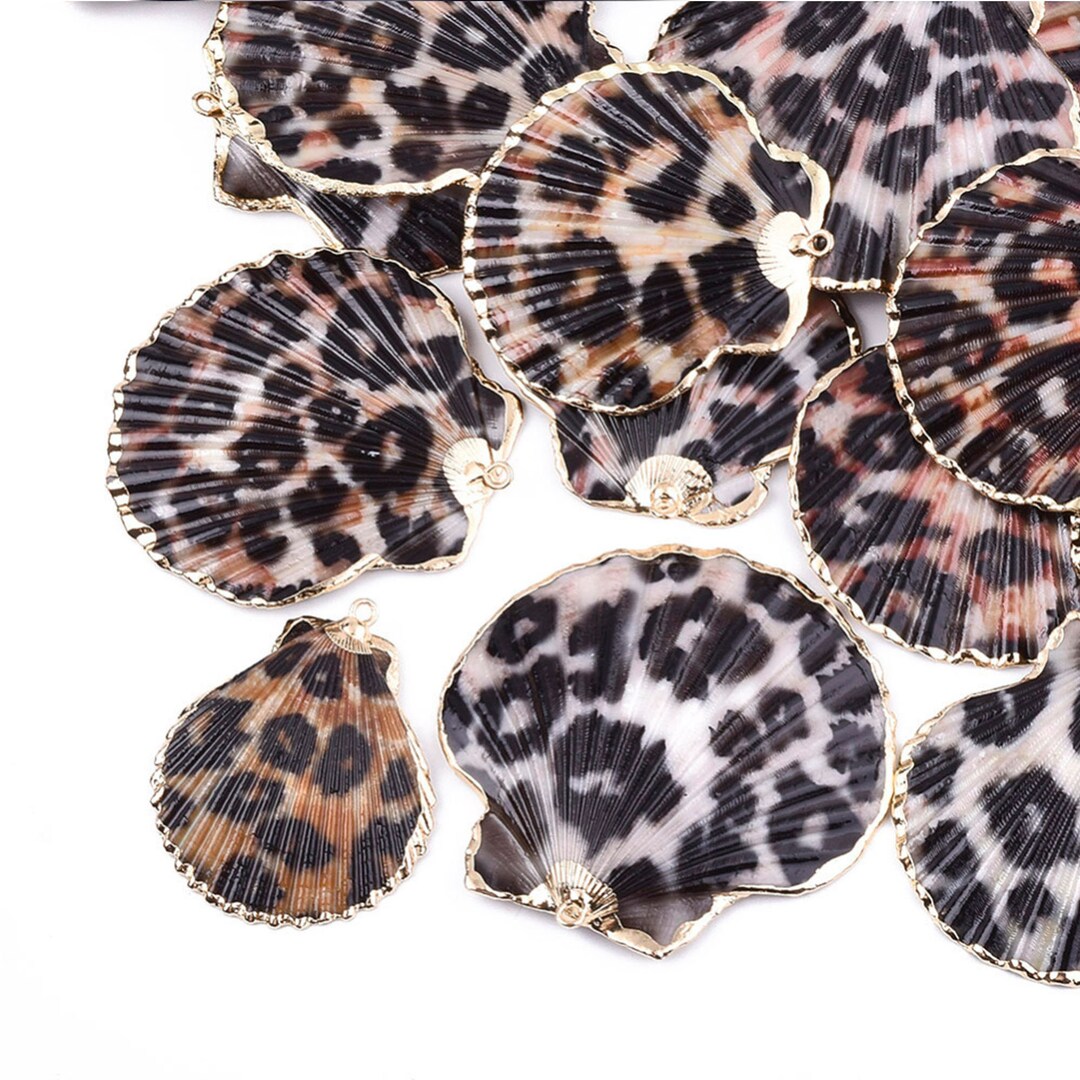 Natural Sea Shell Pendant | 18K Gold Dipped Edge | Large Shell Pendant ...