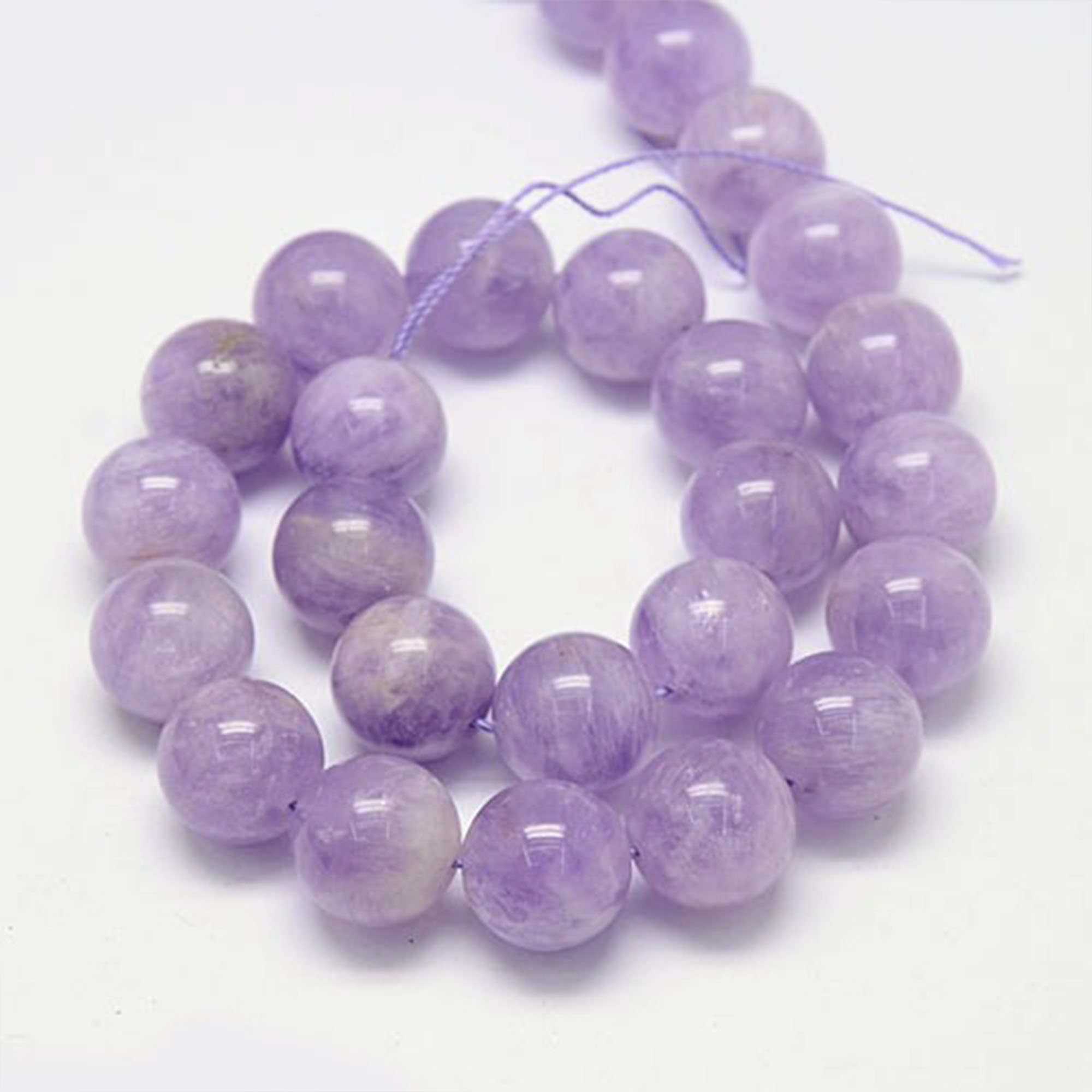 Amethyst Beads | Lavender Purple | Round Natural Gemstone Beads | Sold ...