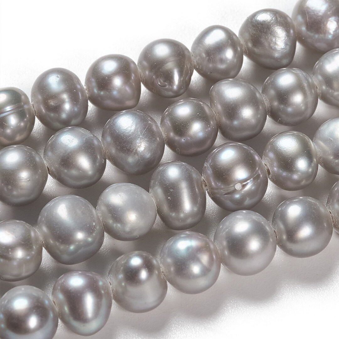 Silver Gray Freshwater Pearl Beads: 6-7mm Nugget Strand - Etsy