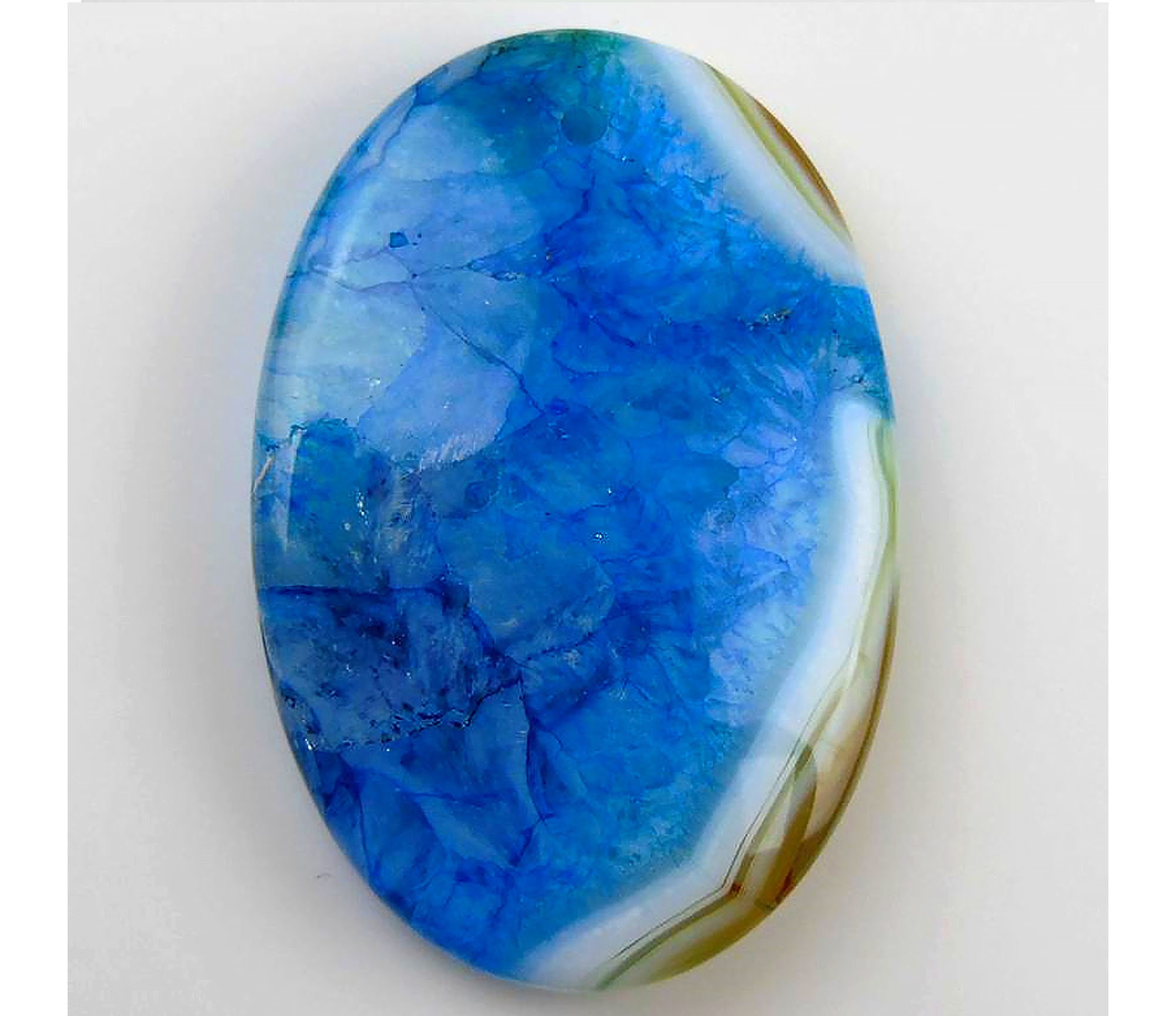 Unique Blue Yellow Druzy Geode Agate Oval Pendant Focal Bead 45x30x8mm ...