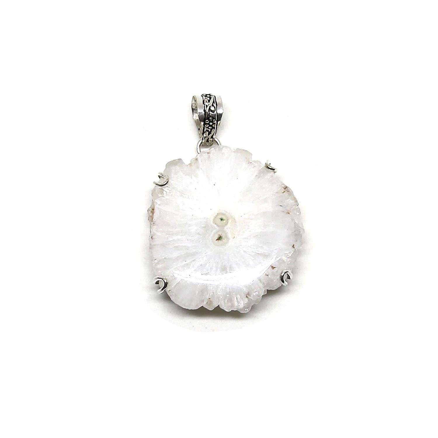 Solar Quartz Geode Agate Gemstone 925 Sterling Silver Pendant Focal ...