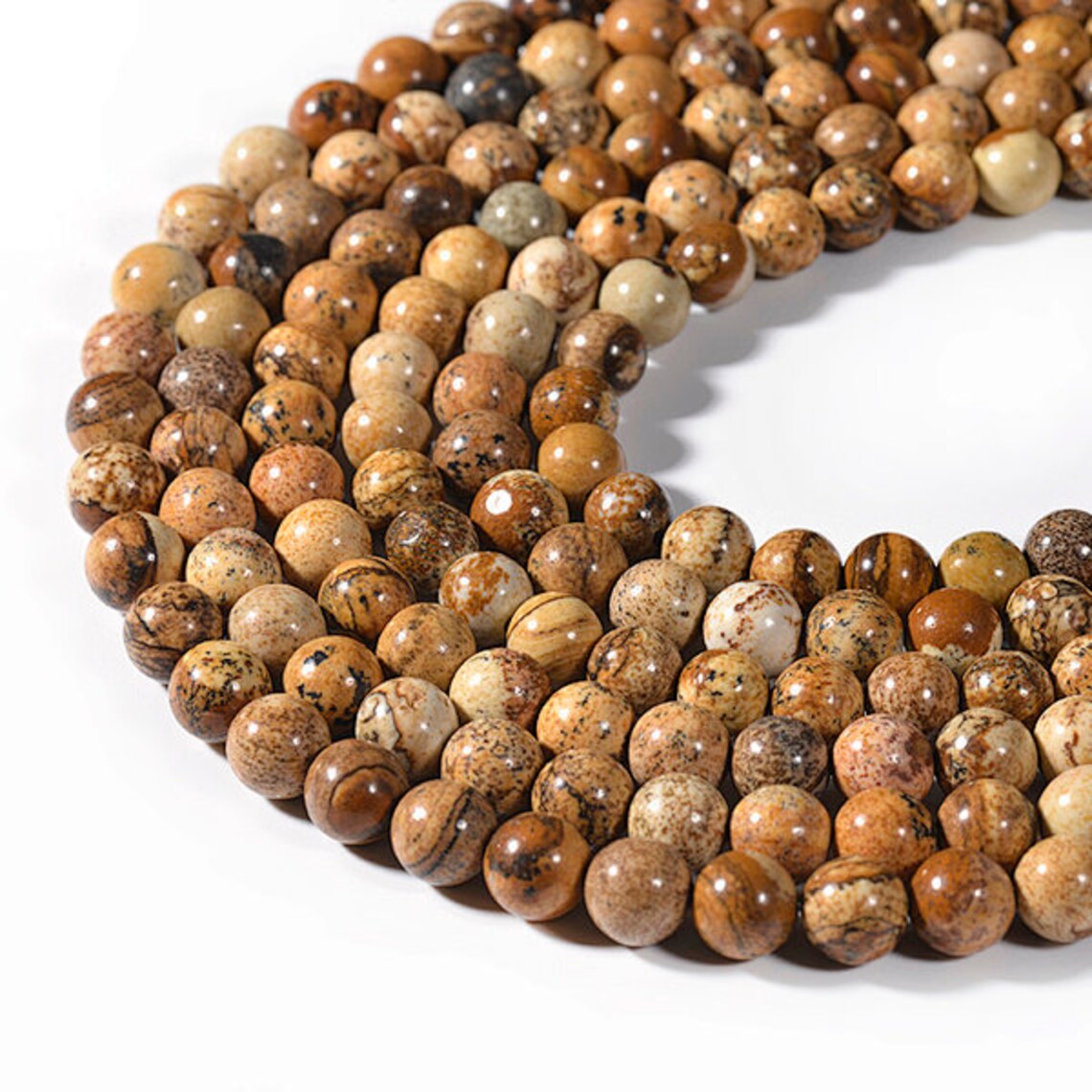 Picture Jasper Beads Round Natural Gemstone Polished Loose - Etsy
