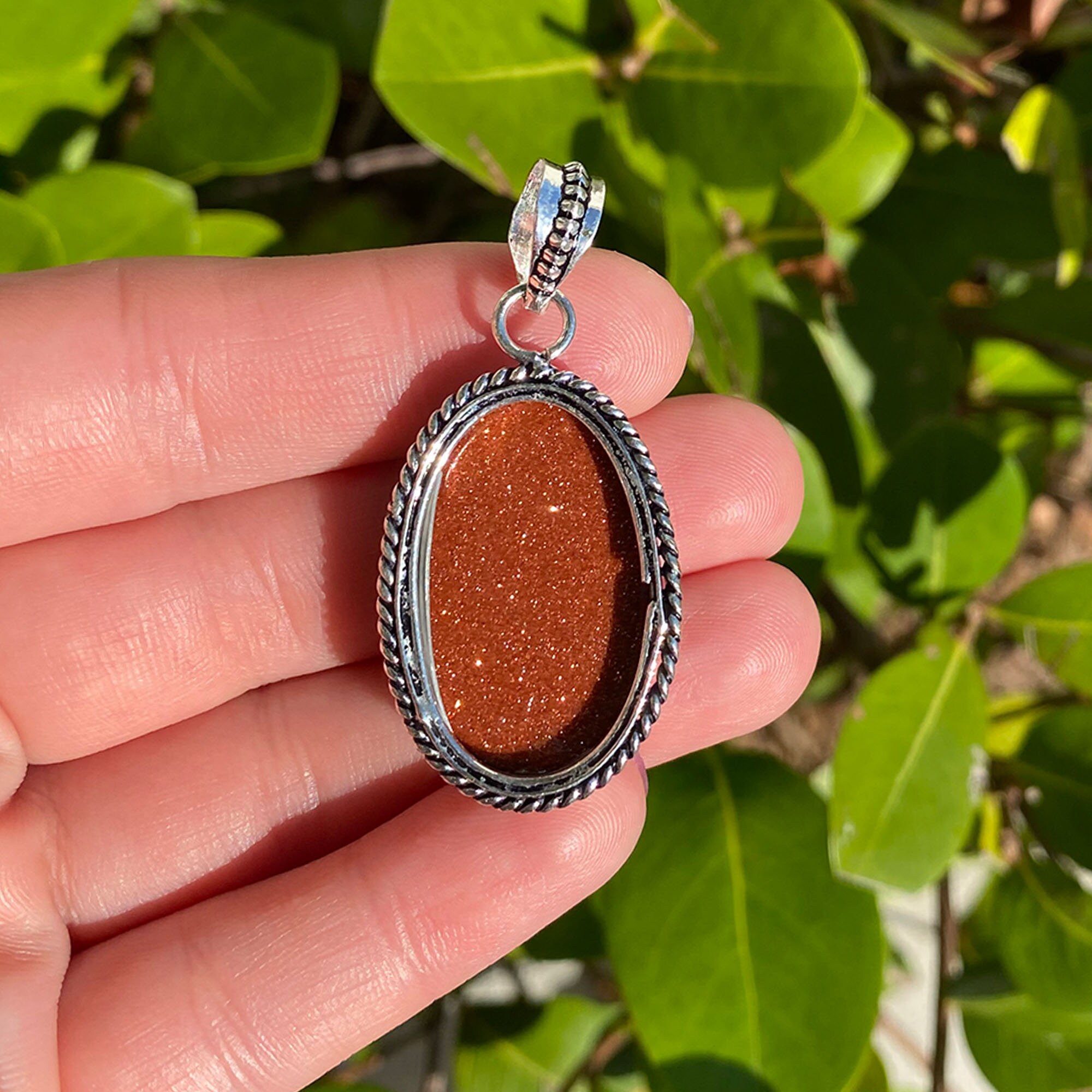 Goldstone 925 Sterling Silver Vintage Style Handcrafted Gemstone ...