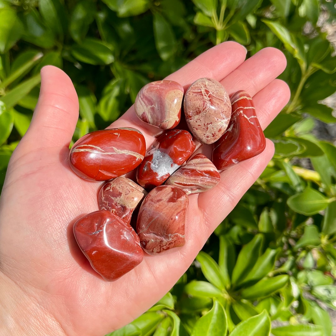 ONE Large Natural Red Jasper Tumbled Stone Premium Quality A Grade ...
