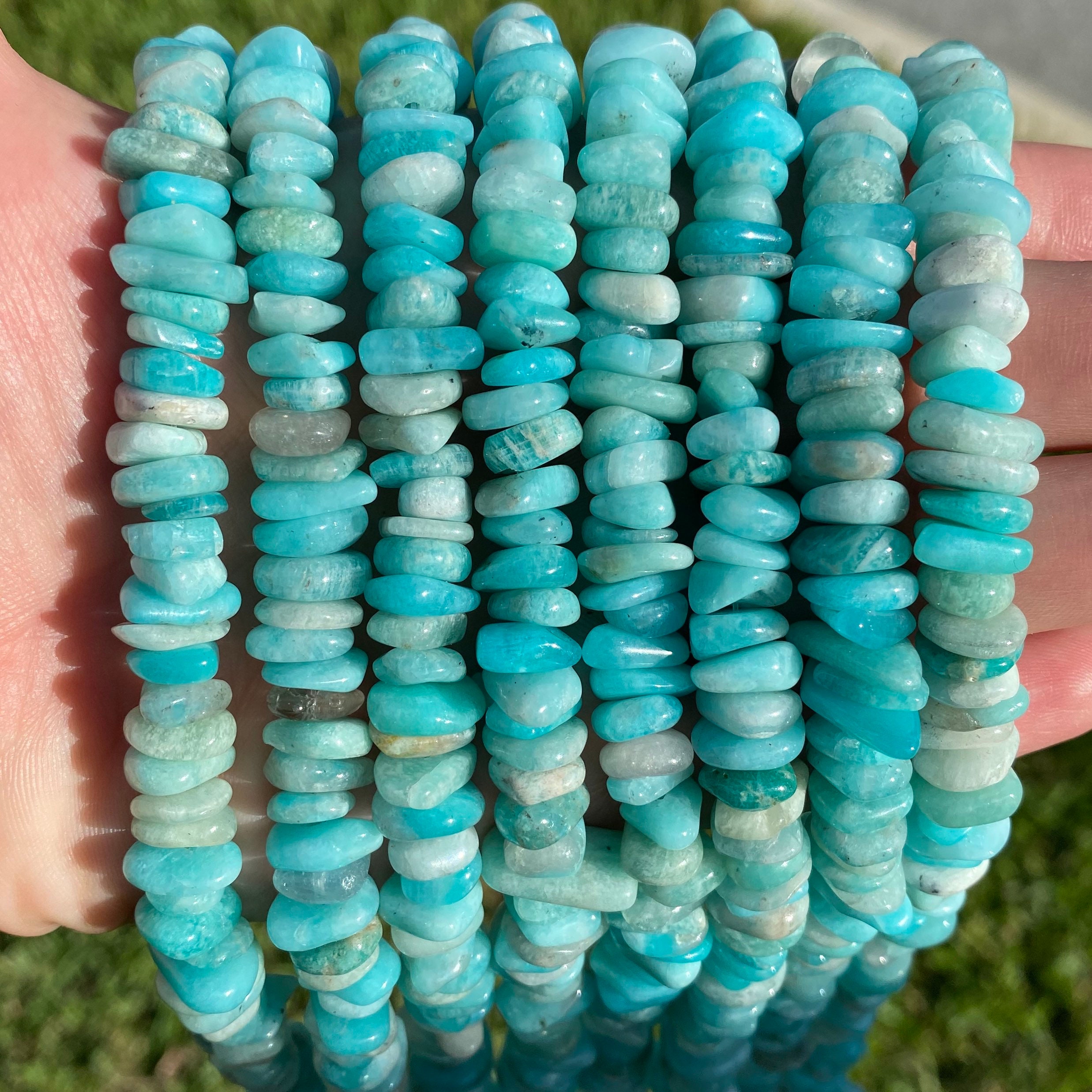 Blue Amazonite Chips Beads | Grade A | Natural Gemstone Loose Beads ...