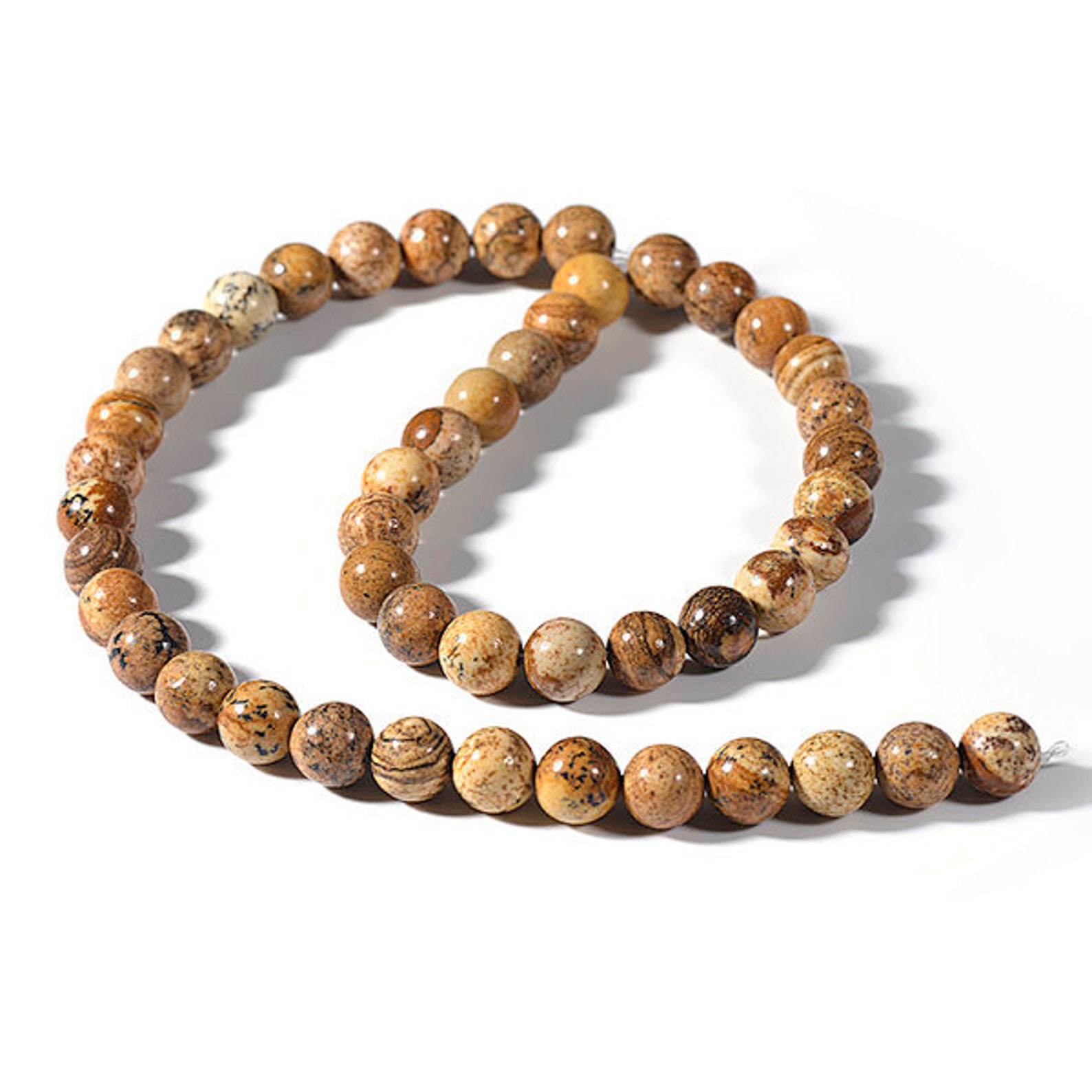 Picture Jasper Beads Round Natural Gemstone Polished Loose - Etsy