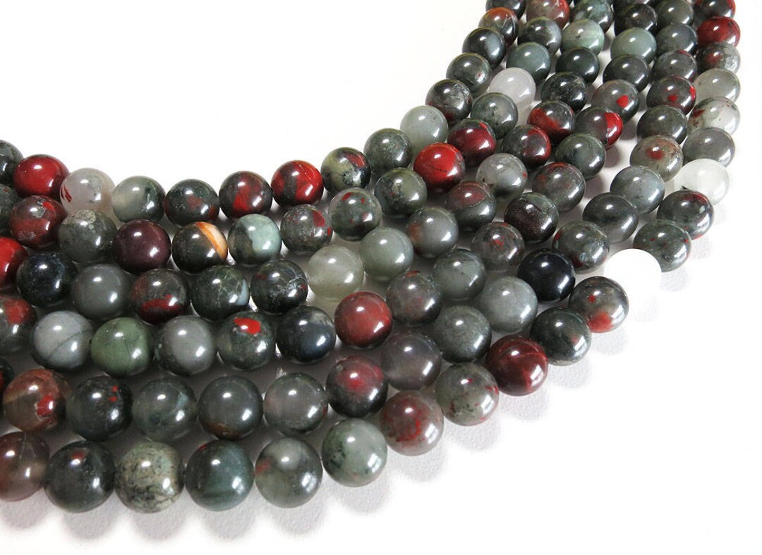 Natural African Bloodstone Gemstone Round Beads - 15 Inch Strand - Etsy