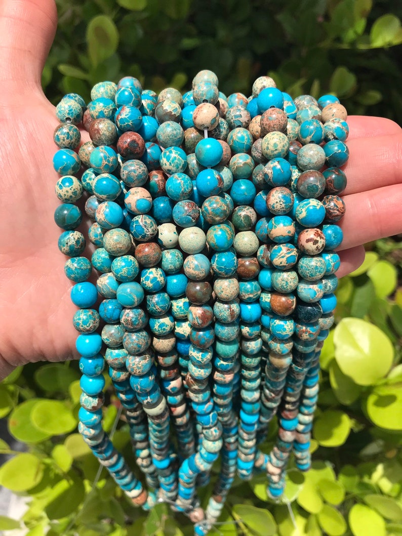 Blue Sea Sediment Jasper Grade A Round Natural Gemstone - Etsy