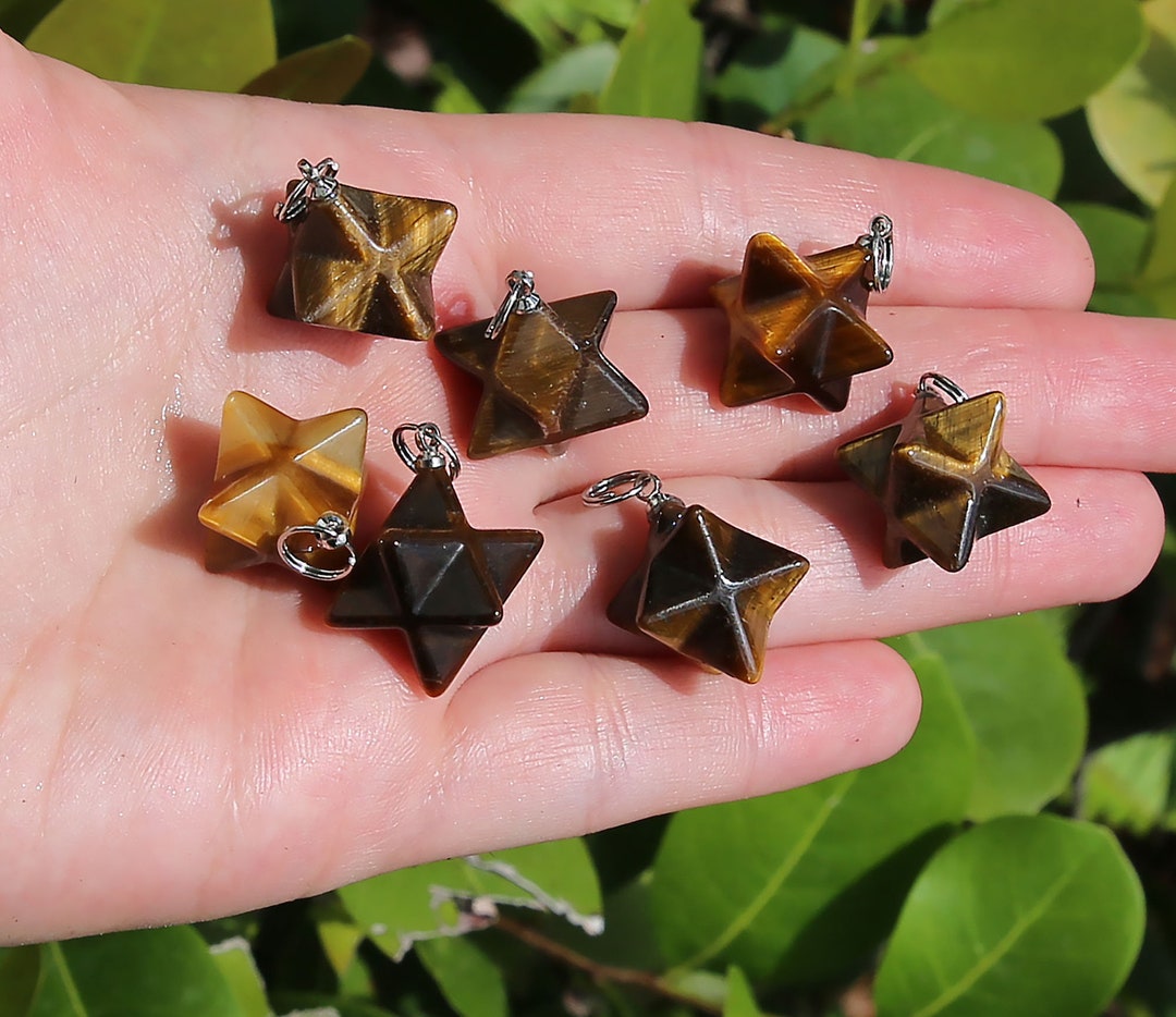 Tiger Eye Merkaba Pendant: Chakra Healing Gemstone (13x20mm) - Etsy