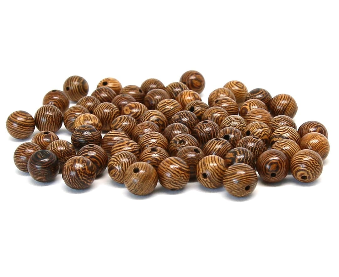 Tiger Grain Wood Beads: Round Mala Prayer Beads (50 Pcs) - Etsy