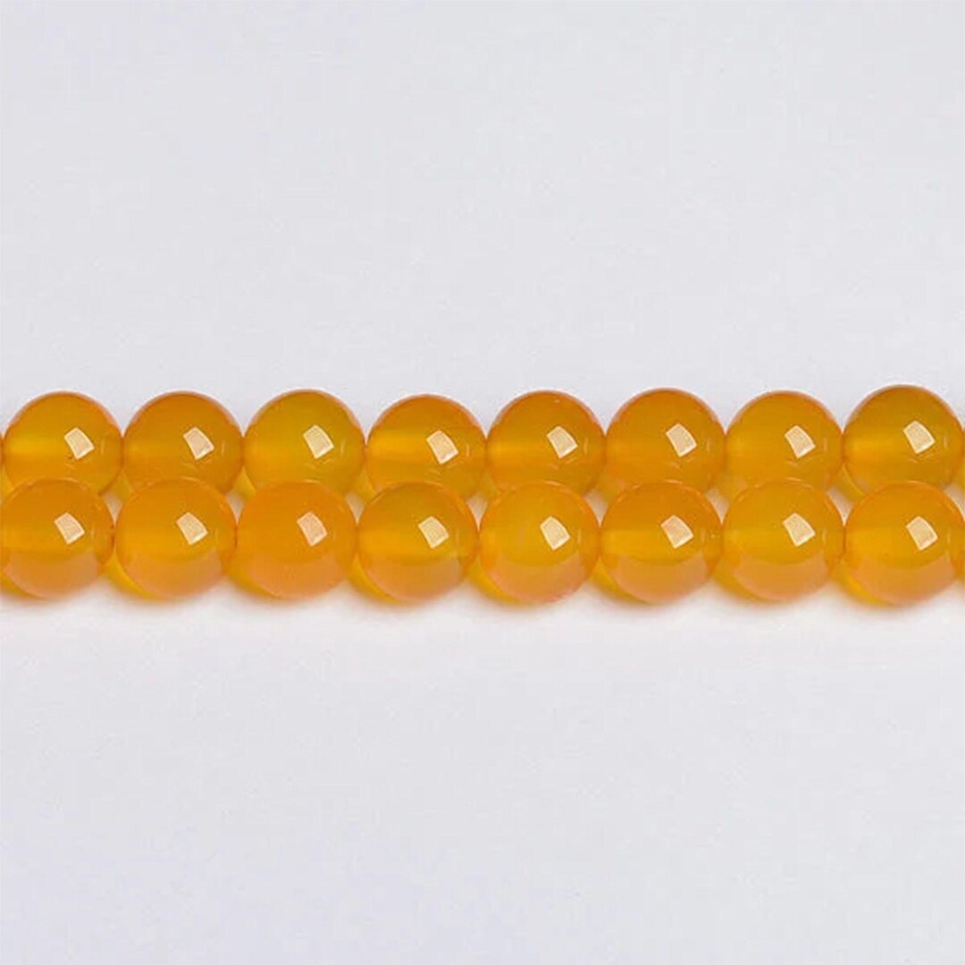 Yellow Agate Gemstone Beads: Natural Round Stone, 15 Inch Strand - Etsy