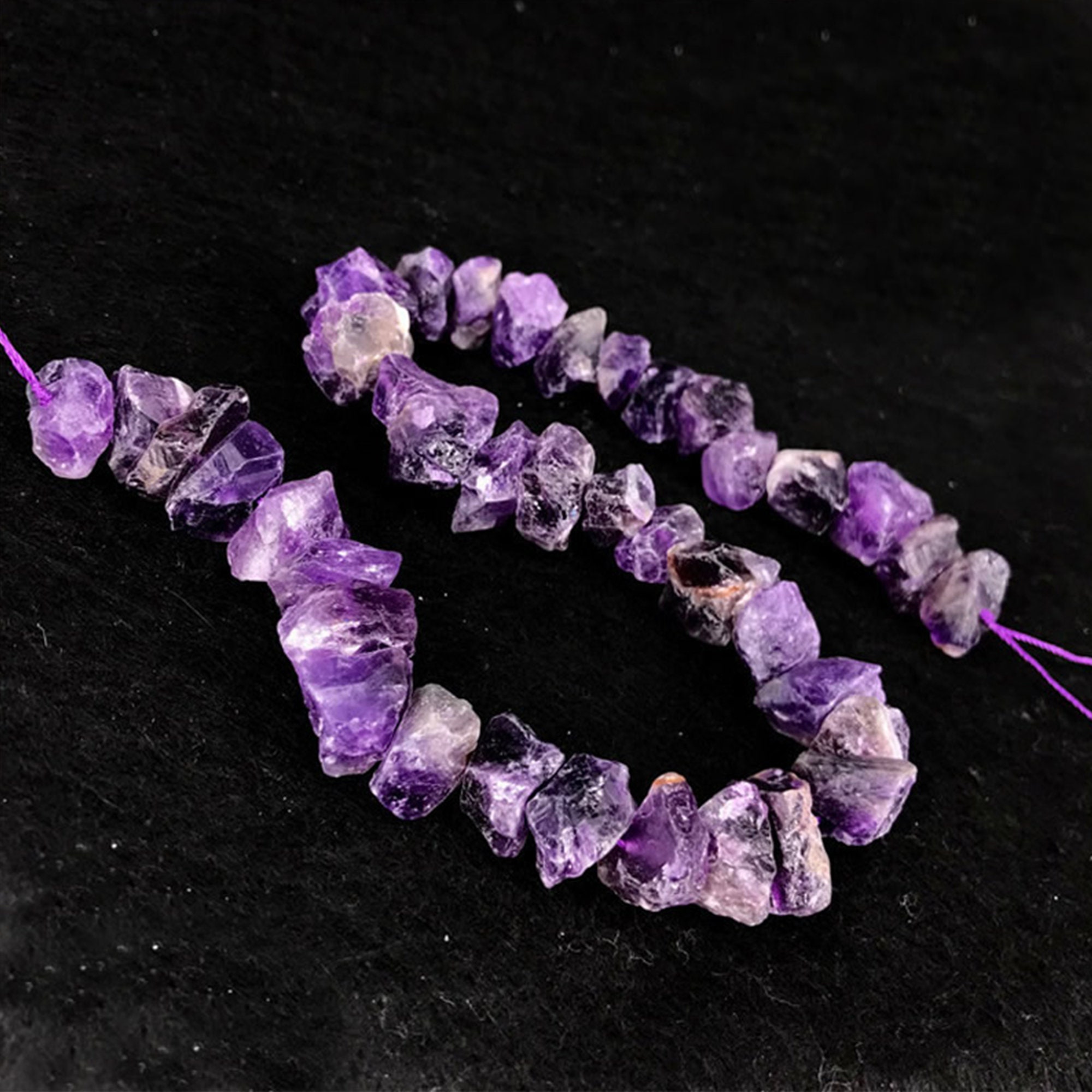 Amethyst Nuggets Beads | Drilled Raw Natural Gemstone Beads | Sold by 7 ...