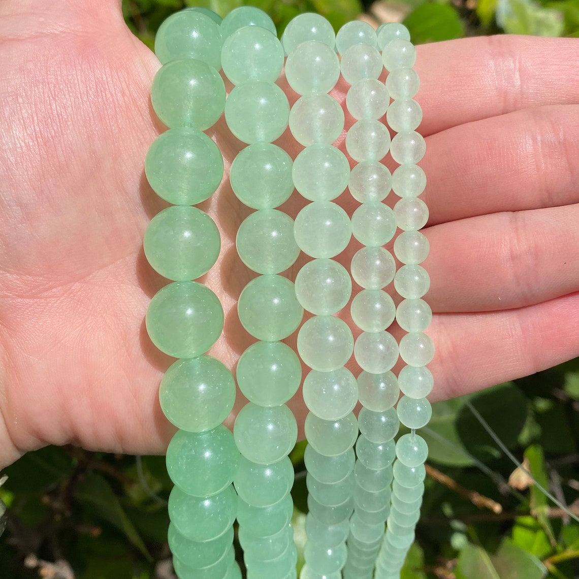 Light Green Jade Beads Round Natural Gemstone Beads Sold | Etsy