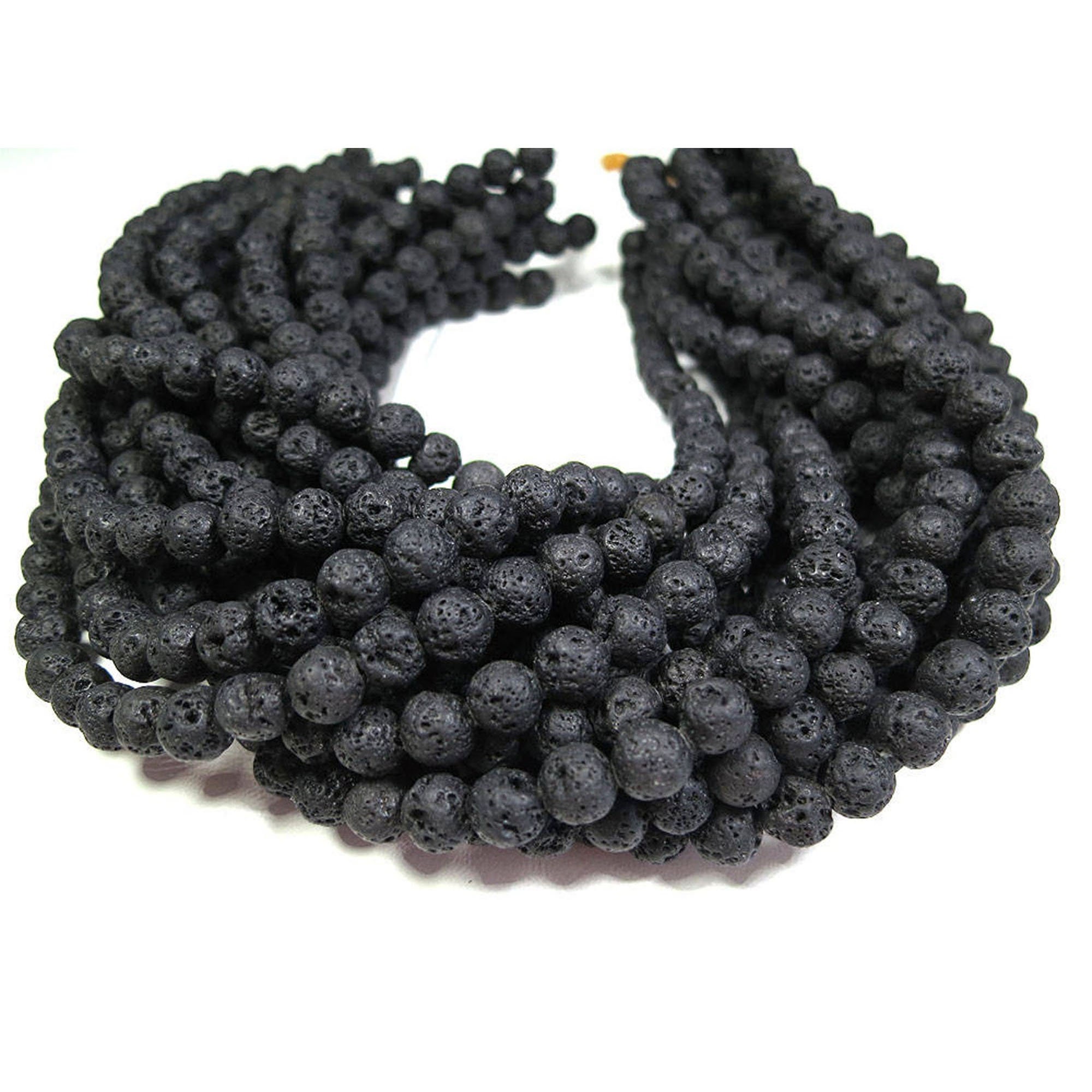 Natural Lava Beads | Black Volcanic Rock Beads | Mala Beads | Natural ...