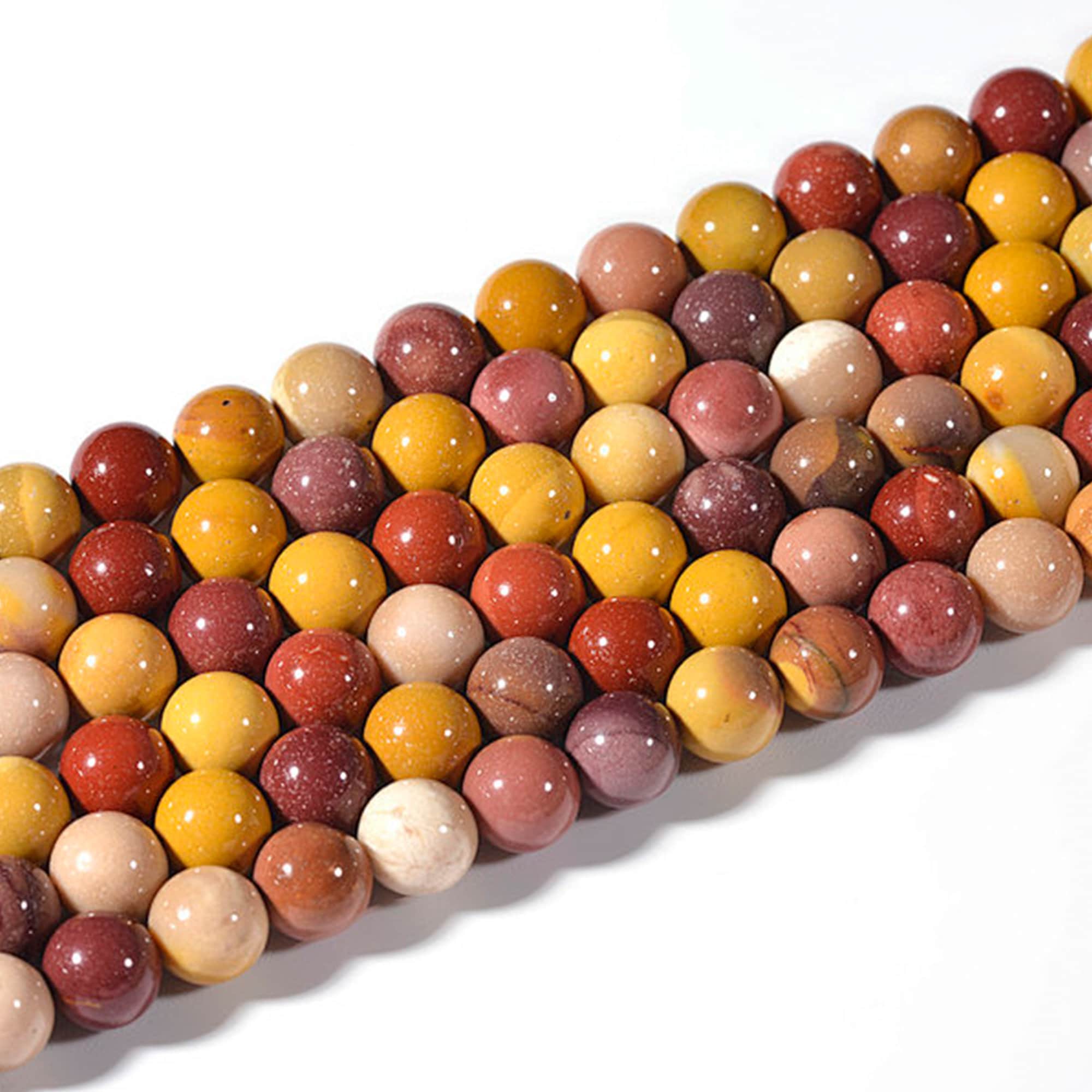 Mookaite Jasper Beads | Round Natural Gemstone Beads | Sold by 15 Inch Strand | Size 4mm 6mm 8mm ...