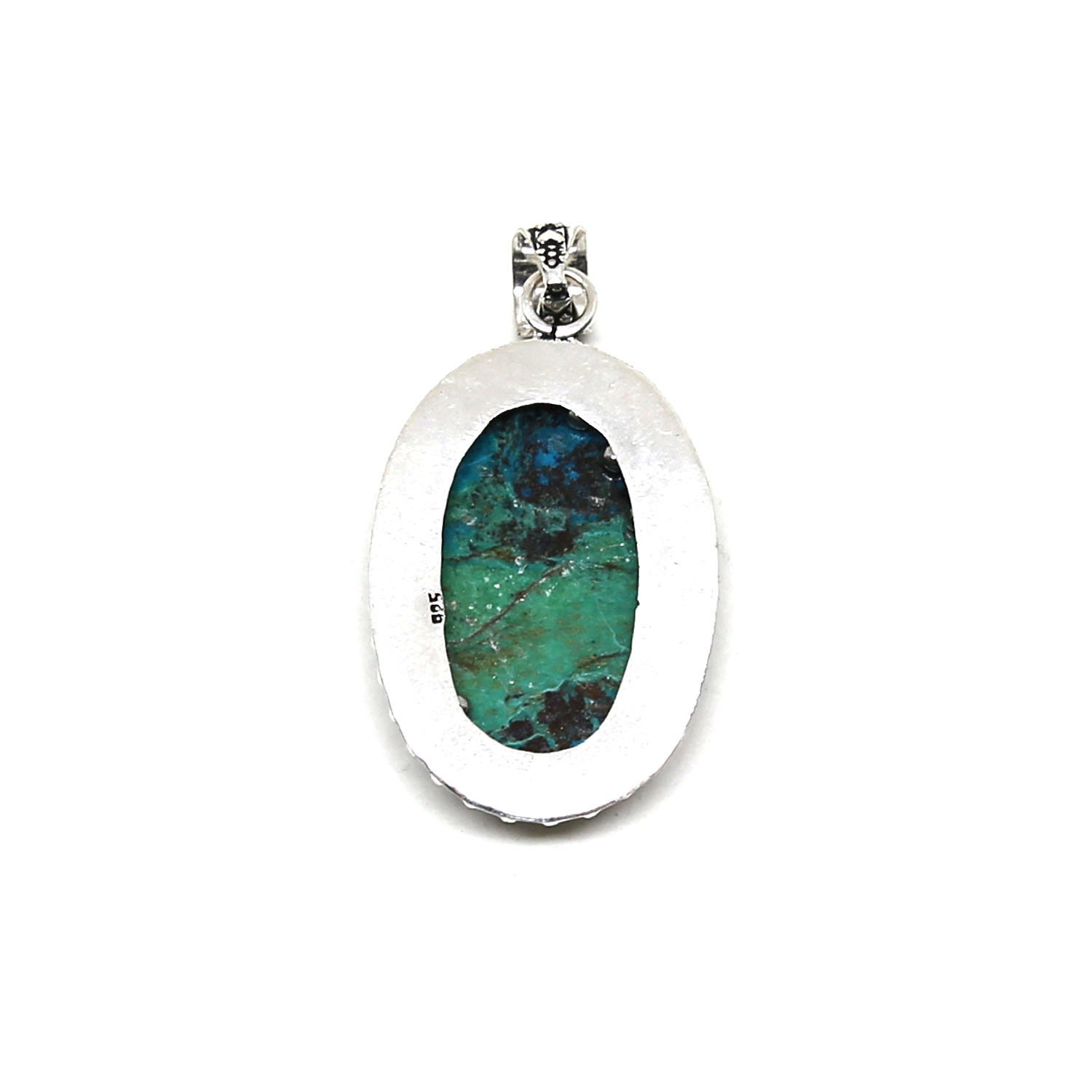 Natural Australian Chrysocolla Gemstone 925 Sterling Silver Pendant ...