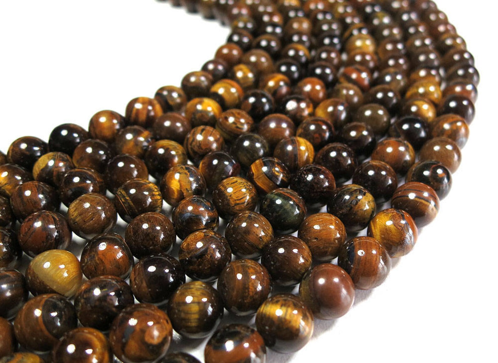 Tiger Eye Beads Round Natural Gemstone Beads Sold by 15 - Etsy