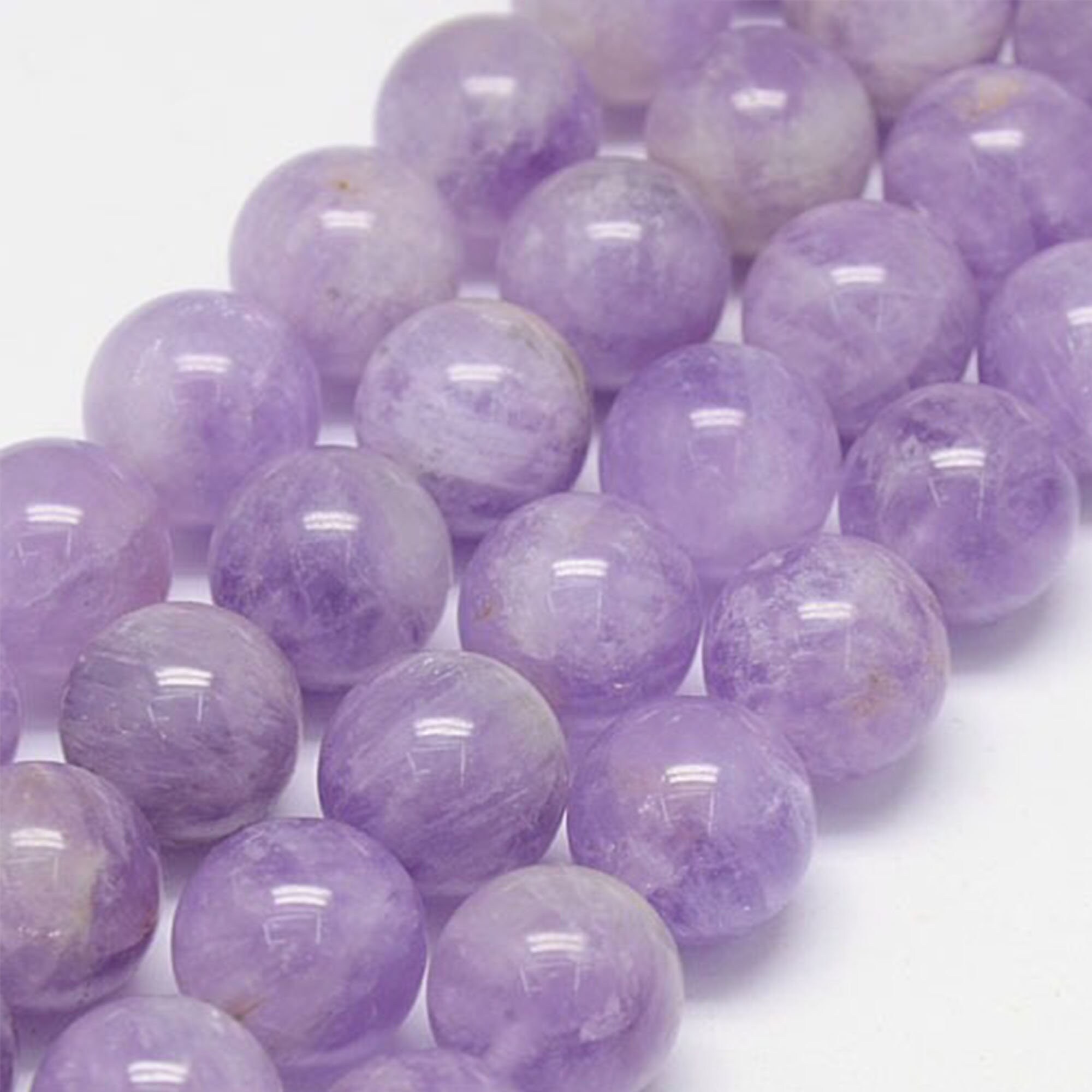 Amethyst Beads | Lavender Purple | Round Natural Gemstone Beads | Sold ...
