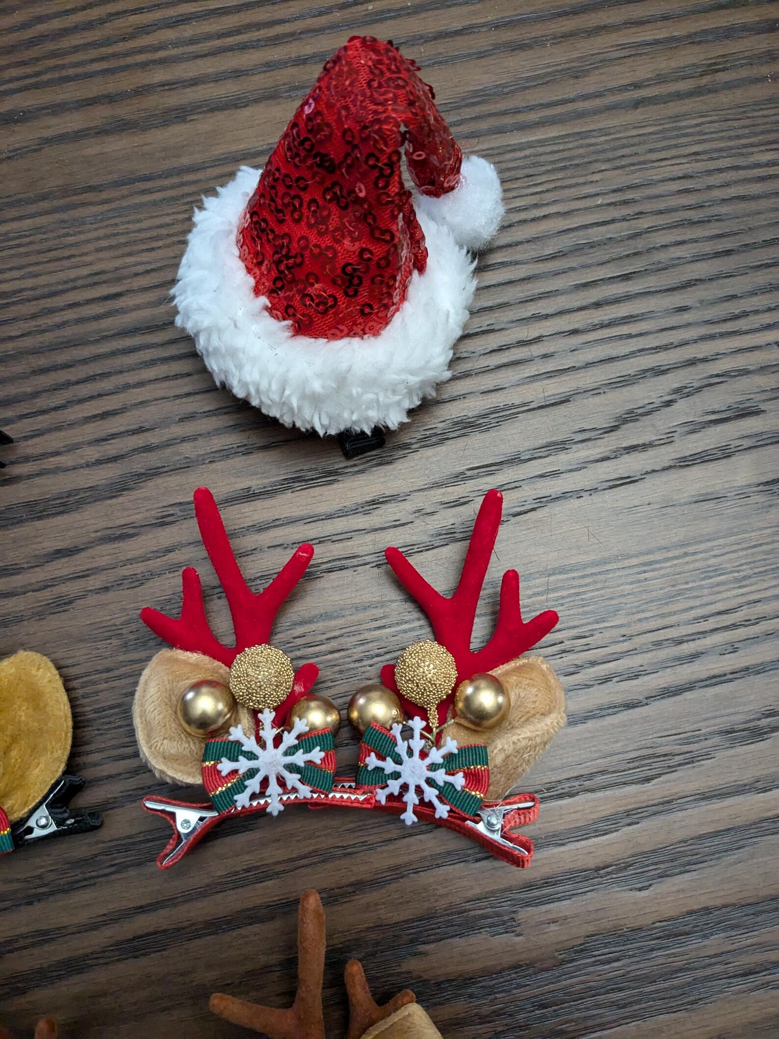 Christmas Hair Clips - Reindeer Antlers, Santa Hat & Festive Holiday ...