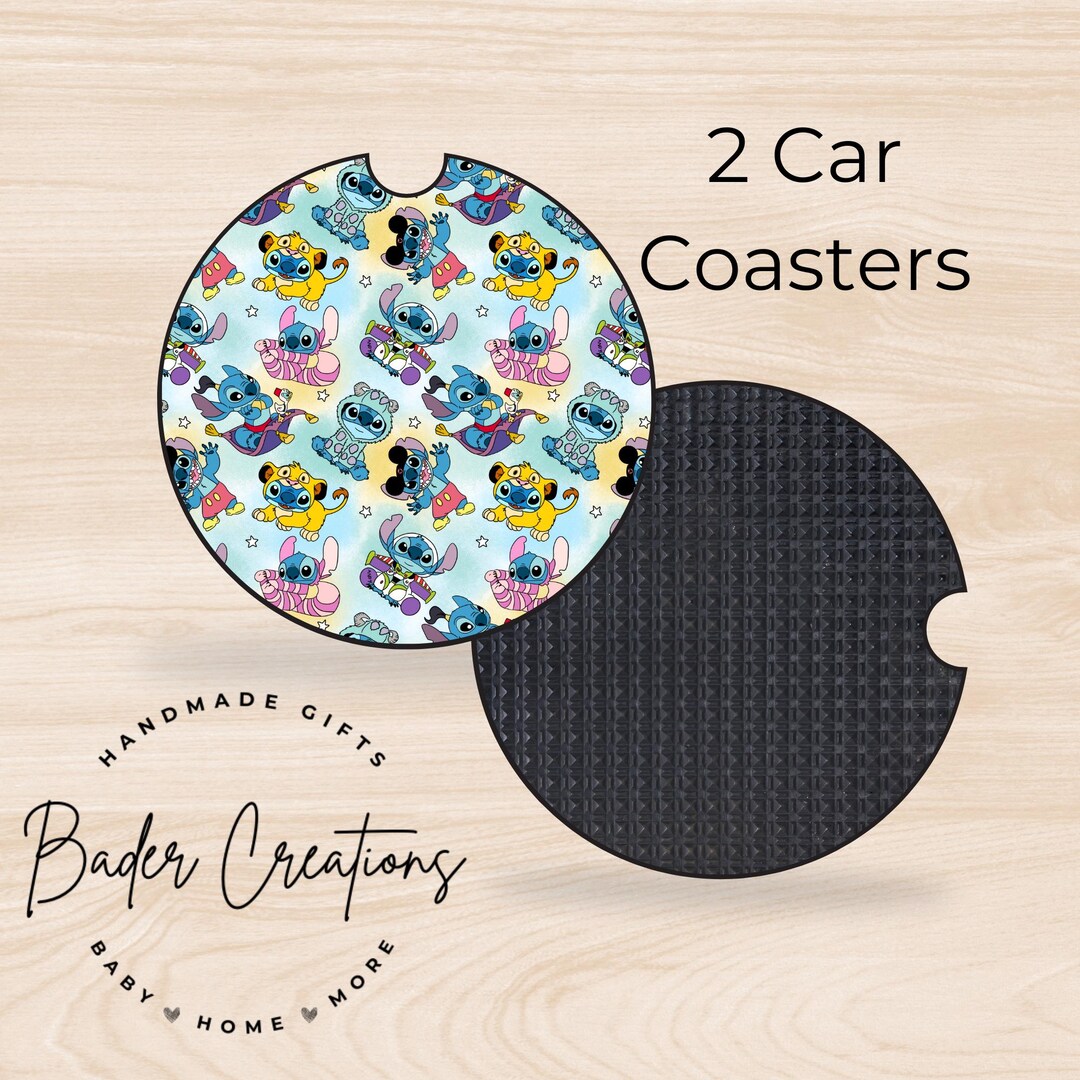 Cute Alien Cosplay Set of 2 Car Coasters - Absorbent Neoprene Drink ...