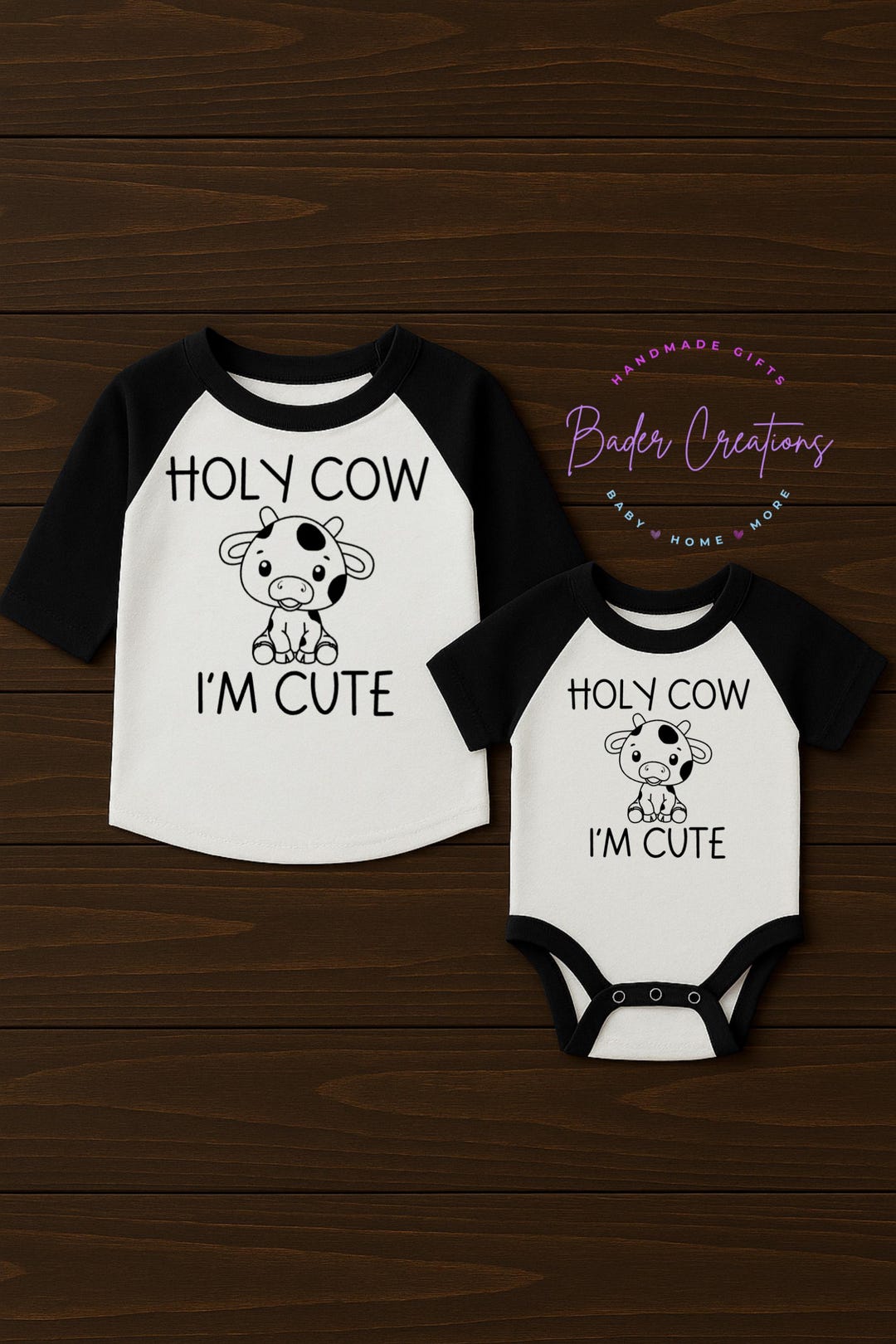 Holy Cow I’m Cute Kids Shirt – Baby Bodysuit to Youth XL – Funny Cow ...