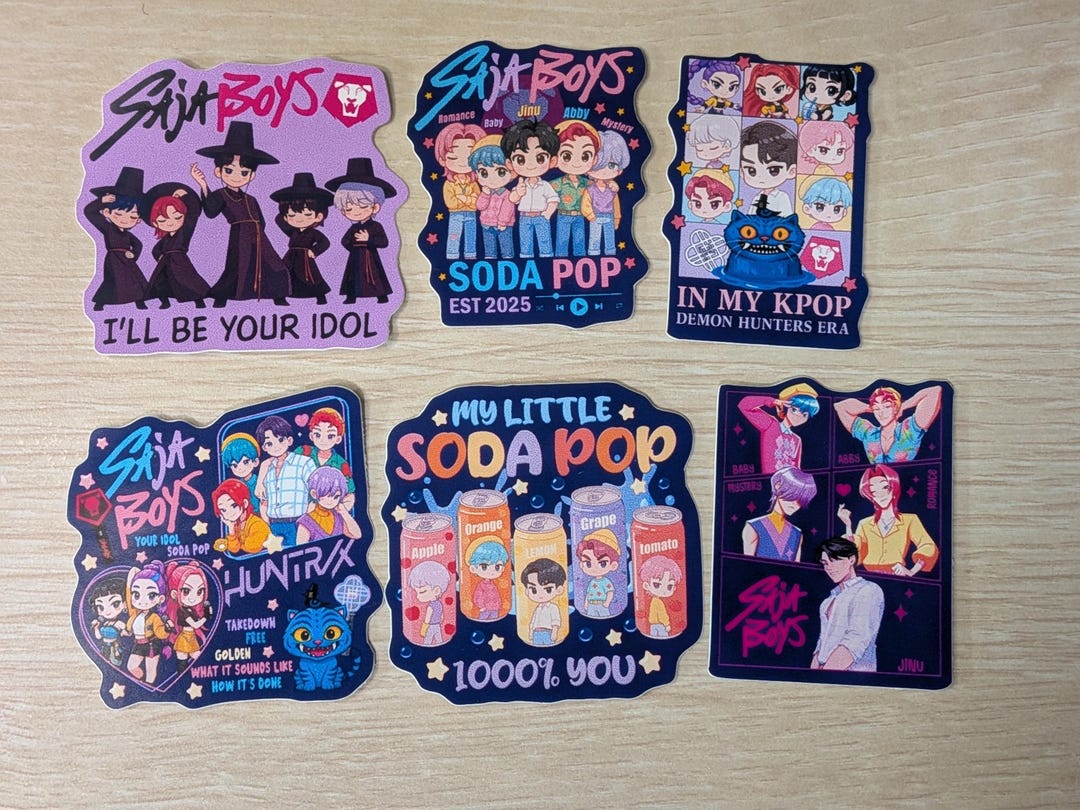 Soda Pop Idol - 6pc Water Resistant Vinyl Stickers for Journals, Laptop ...