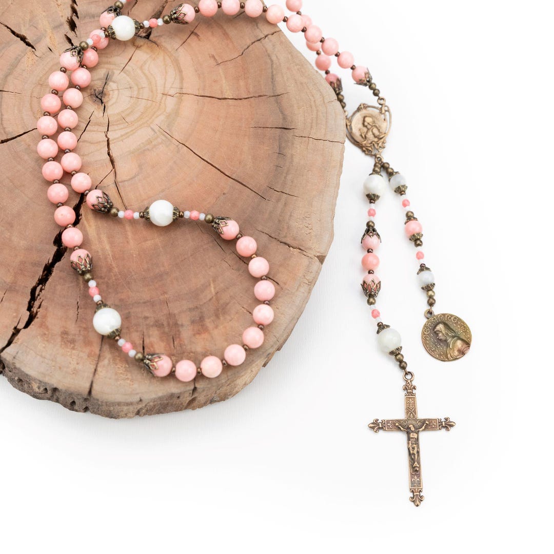 Saint Joan of Arc With Fleur De Lis Heirloom Vintage Catholic Rosary in ...