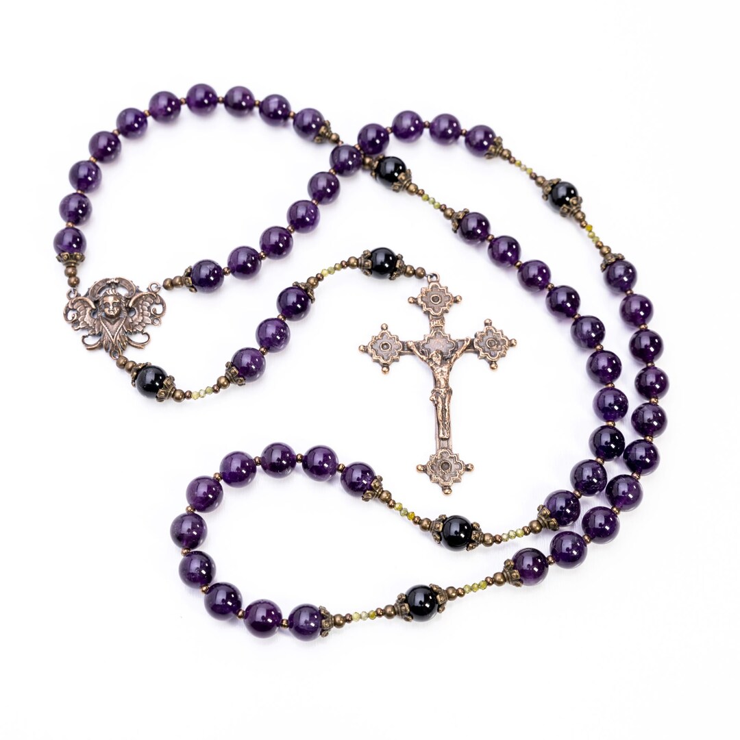 Romantic Amethyst Gothic Style Catholic Rosary, This Heirloom Rosary is ...