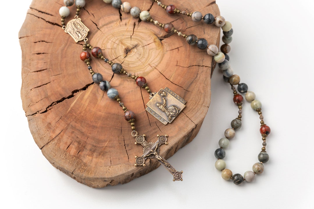 BEST SELLER! Padre Pio Mens or Boys Vintage Catholic Handmade Rosary ...