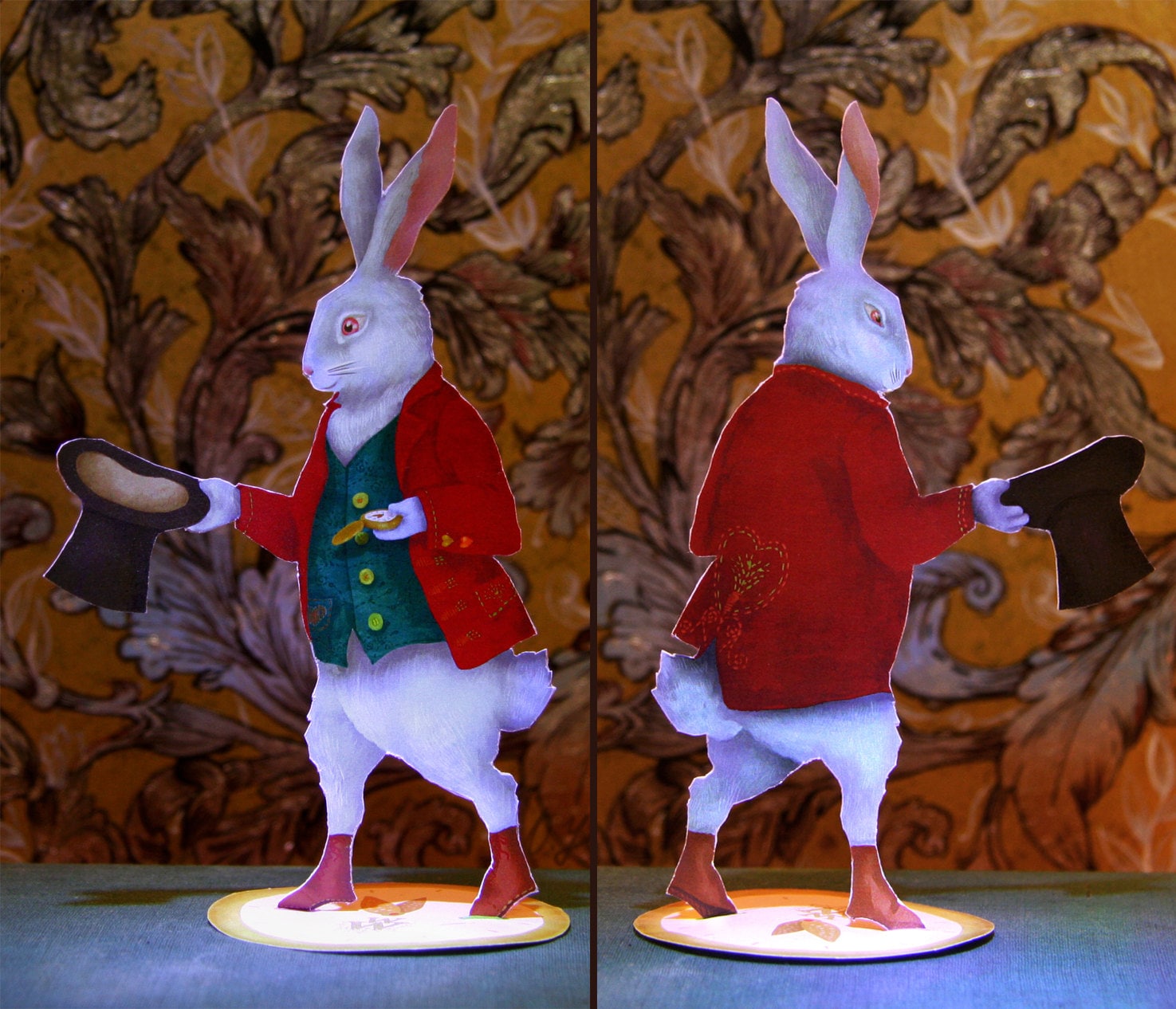 Paper puppet figure art craft wonderland printable | Etsy