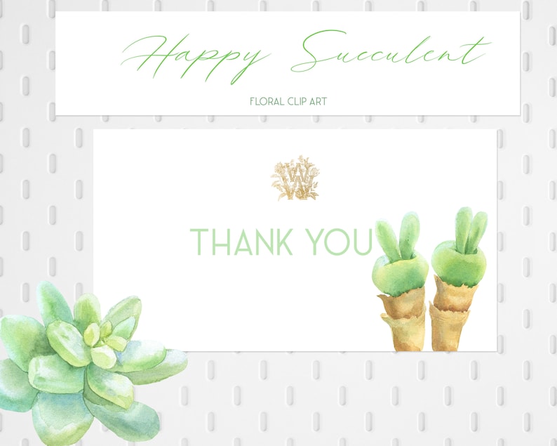 Watercolor Succulent Clipart Boho Clip Art Cute Cactus Png - Etsy