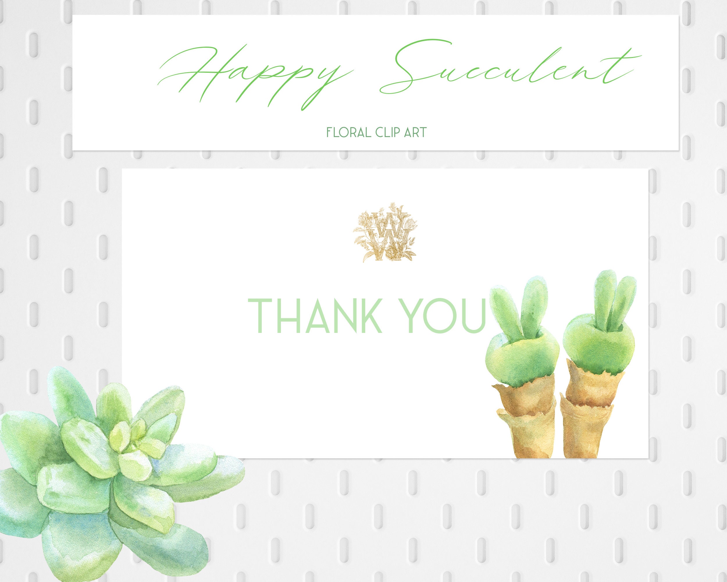 Watercolor Succulent Clipart Boho Clip Art Cute Cactus Png - Etsy