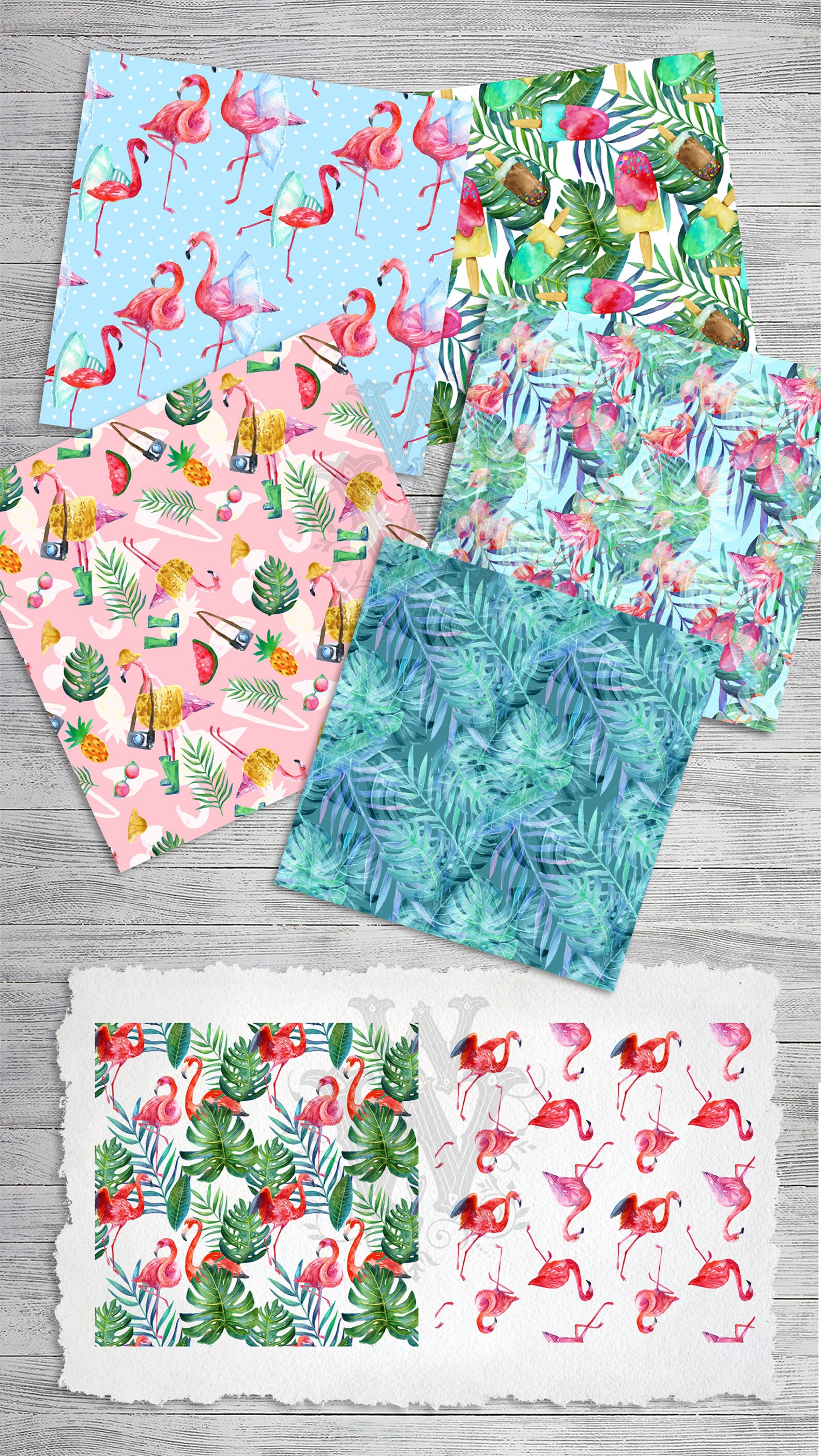 Watercolor pink Flamingo clipart Tropical summer beach Clip | Etsy