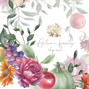 Watercolor Thanksgiving Clipart, Autumn Frame Clip Art, Holiday Wreath ...