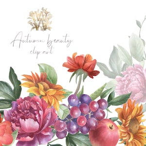 Watercolor Thanksgiving Clipart, Autumn Frame Clip Art, Holiday Wreath ...